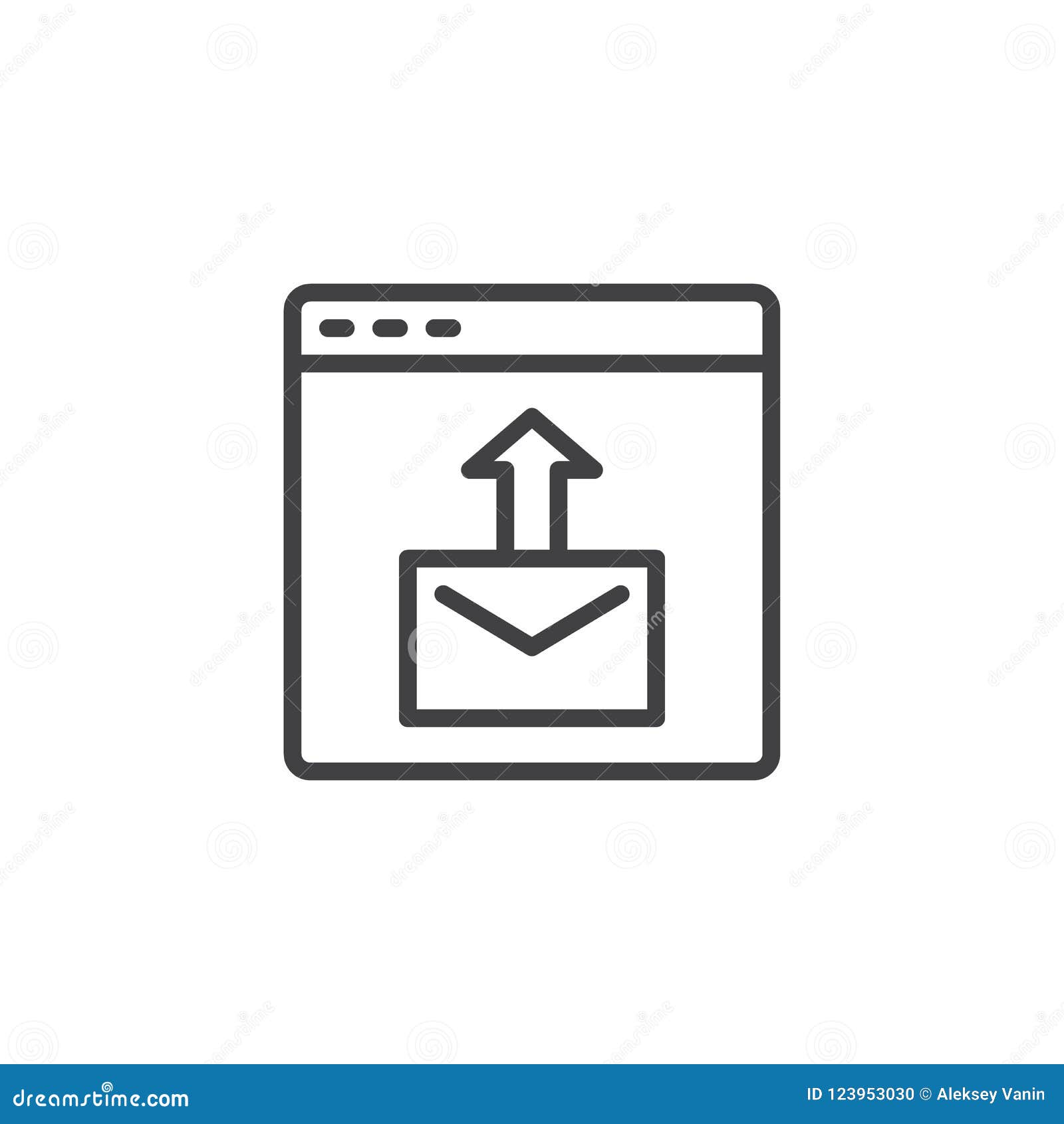 Send mail outline icon stock vector. Illustration of vector - 123953030