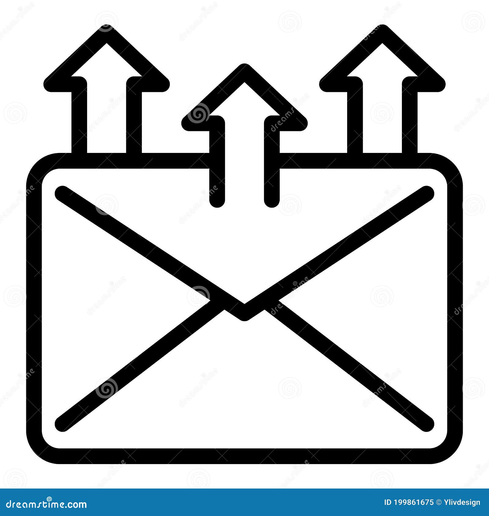 Send Mail Request Icon, Outline Style Stock Vector - Illustration of ...