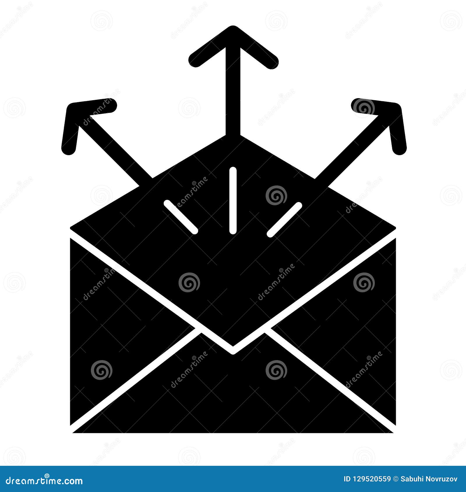 Send Mail Solid Icon. Mailing Letters Vector Illustration Isolated on ...