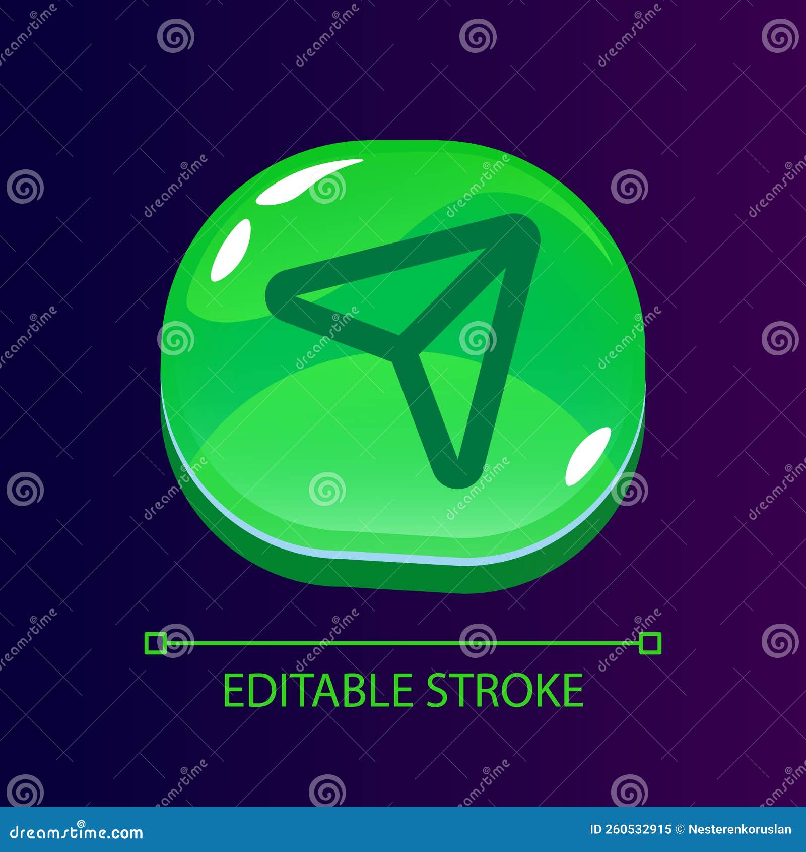 Send Message Glossy Ui Button With Linear Icon Stock Vector