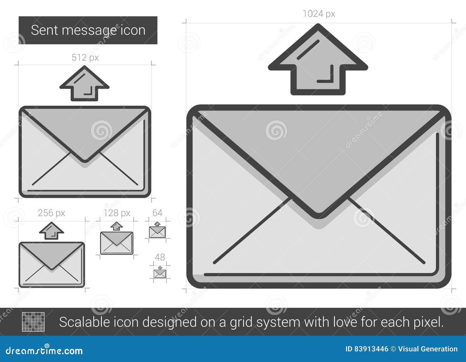 Send message line icon. stock vector. Illustration of linear - 83913446