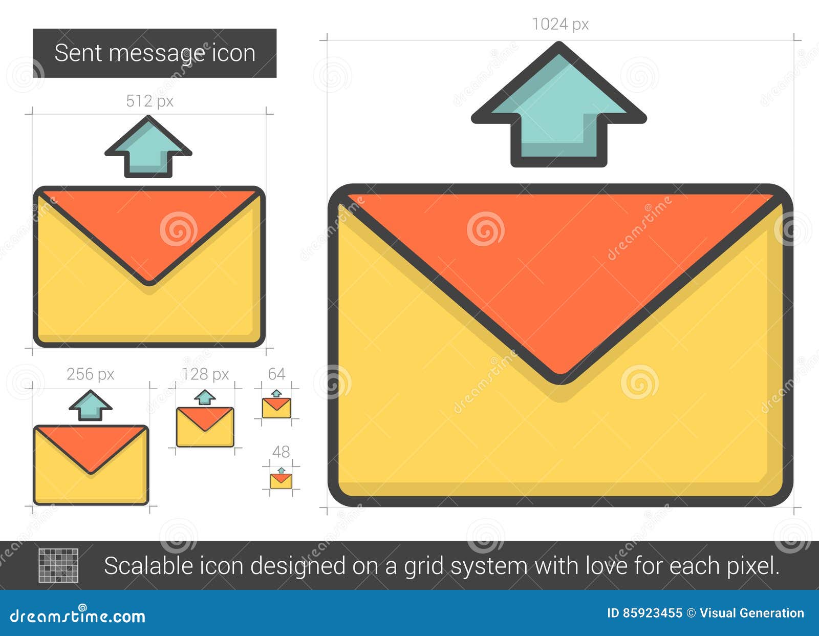 Send message line icon. stock vector. Illustration of line - 85923455