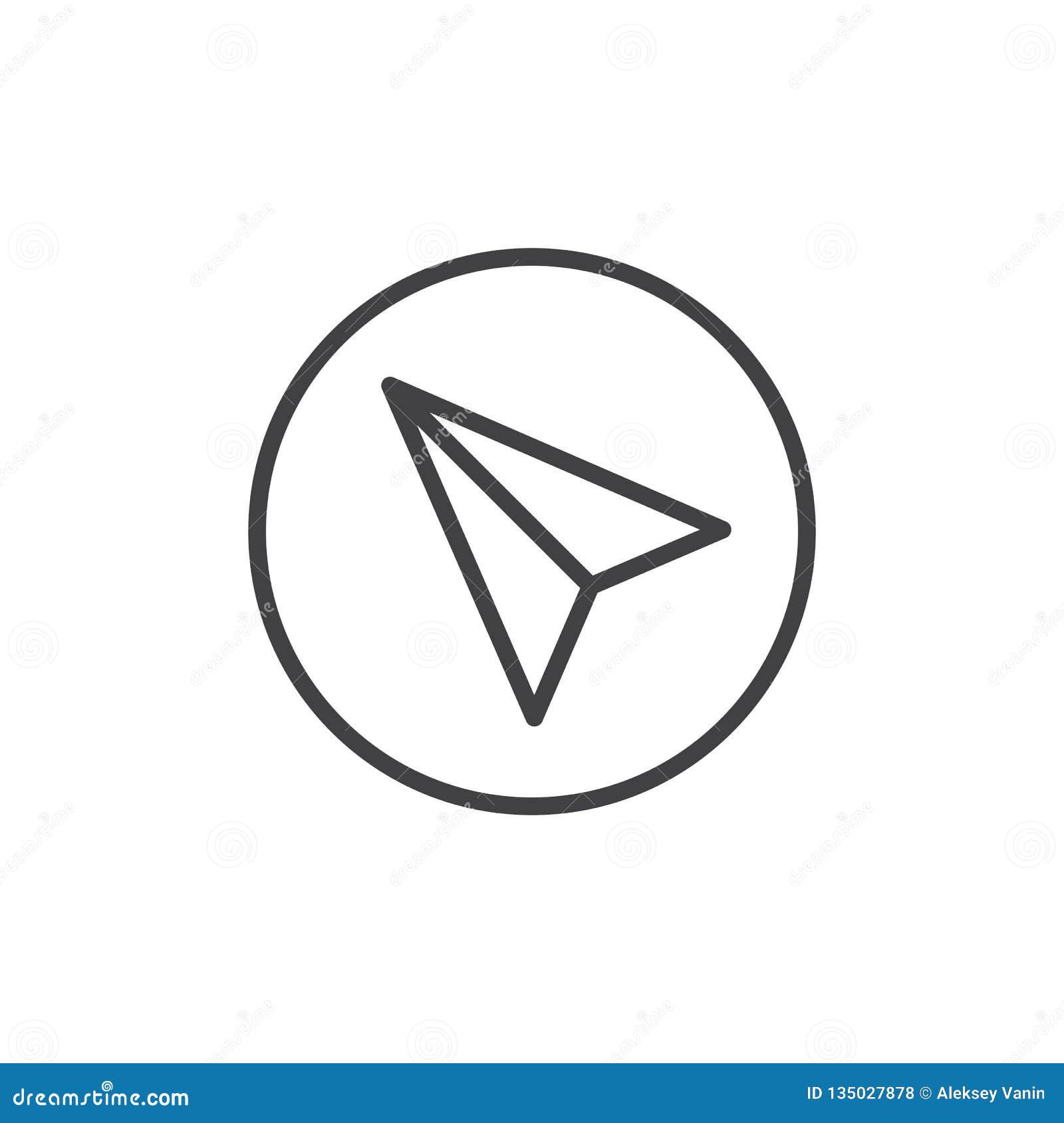 Send message outline icon stock vector. Illustration of plane - 135027878