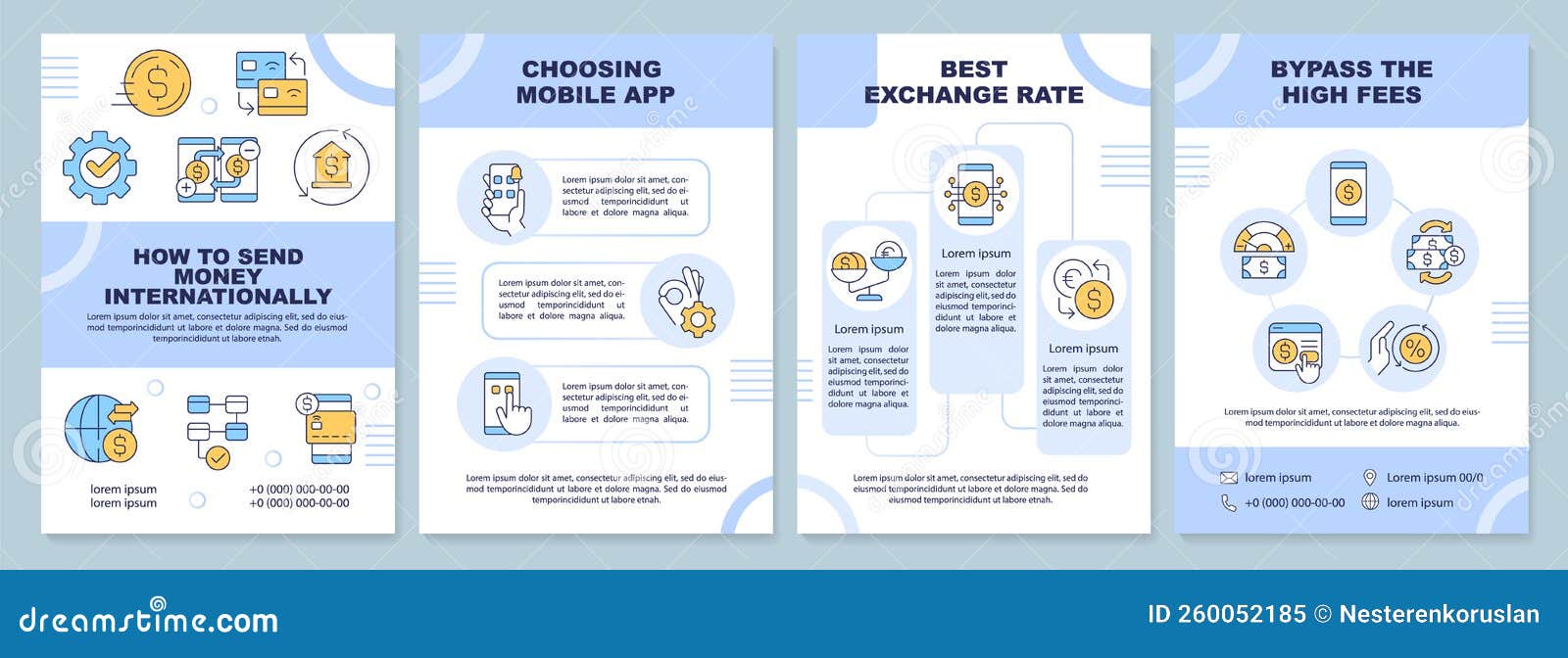 Send Money Internationally Tips Brochure Template Stock Vector ...