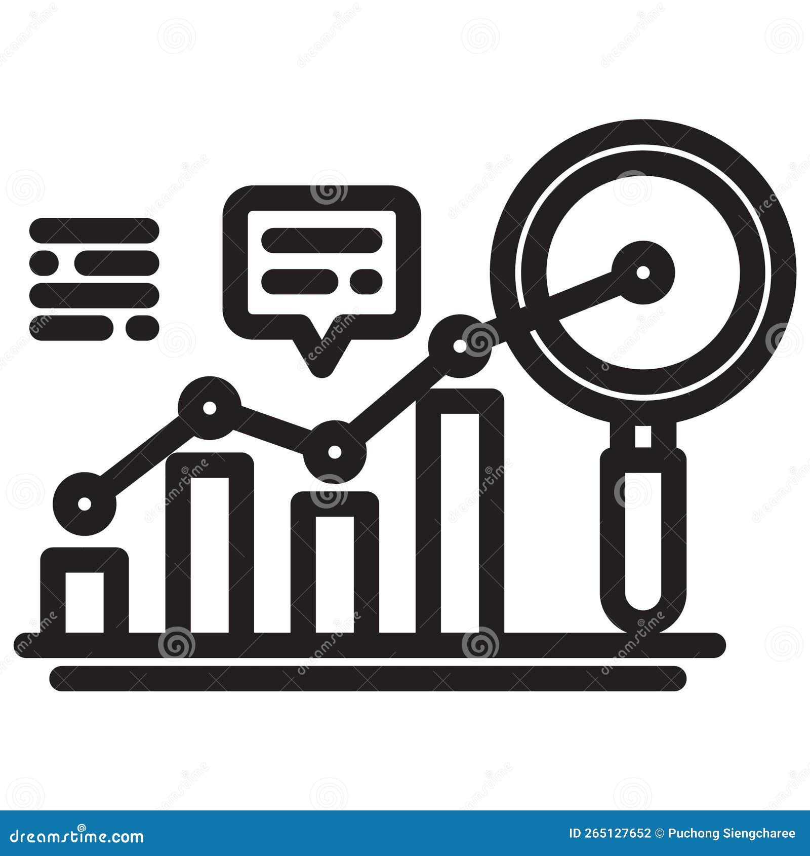 Statistics Analysis Process and Business Productivity Improvement Icon ...
