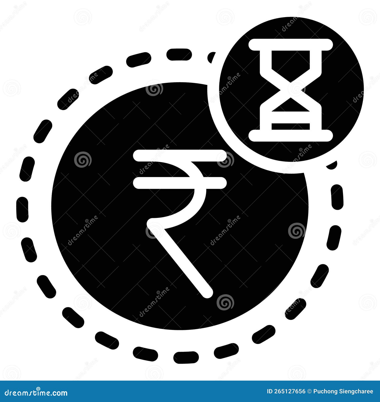 Rupee Pending Payment Glyph Icon Vector Stock Vector - Illustration of ...