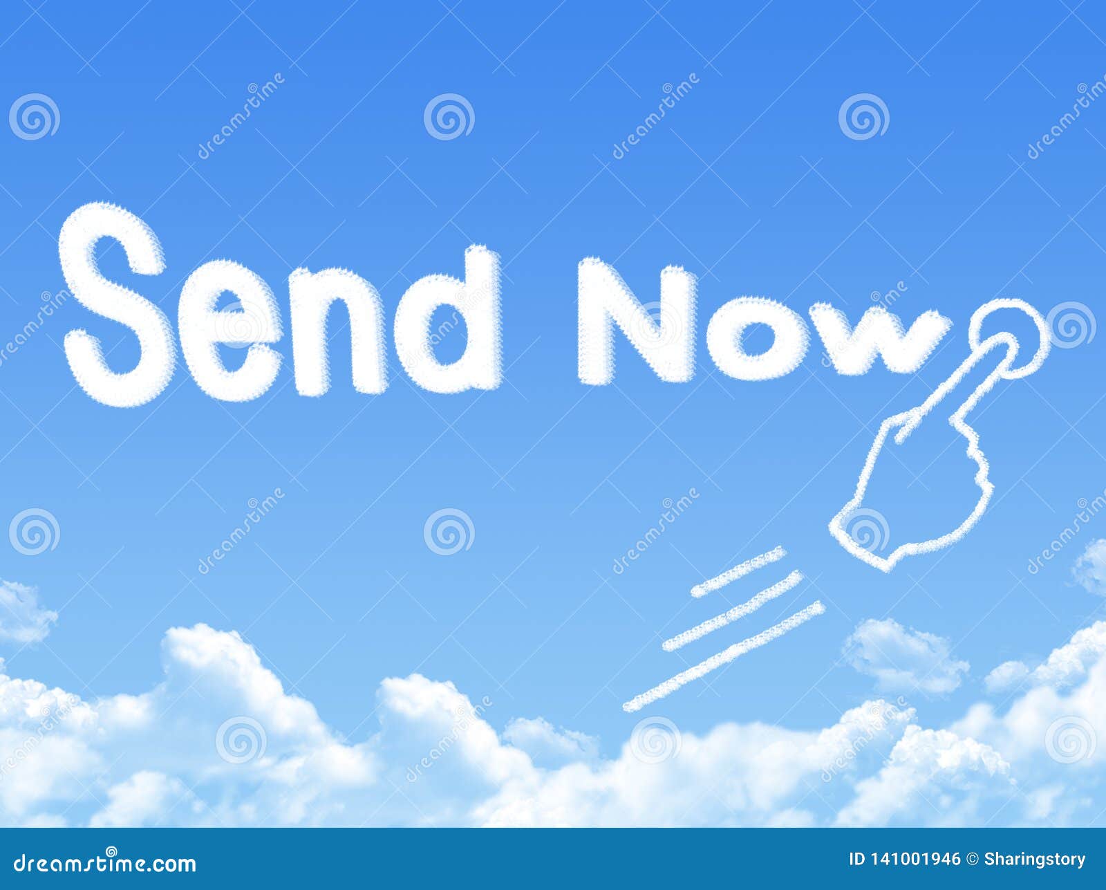 Send Now Message Cloud Shape Stock Illustration - Illustration of ...