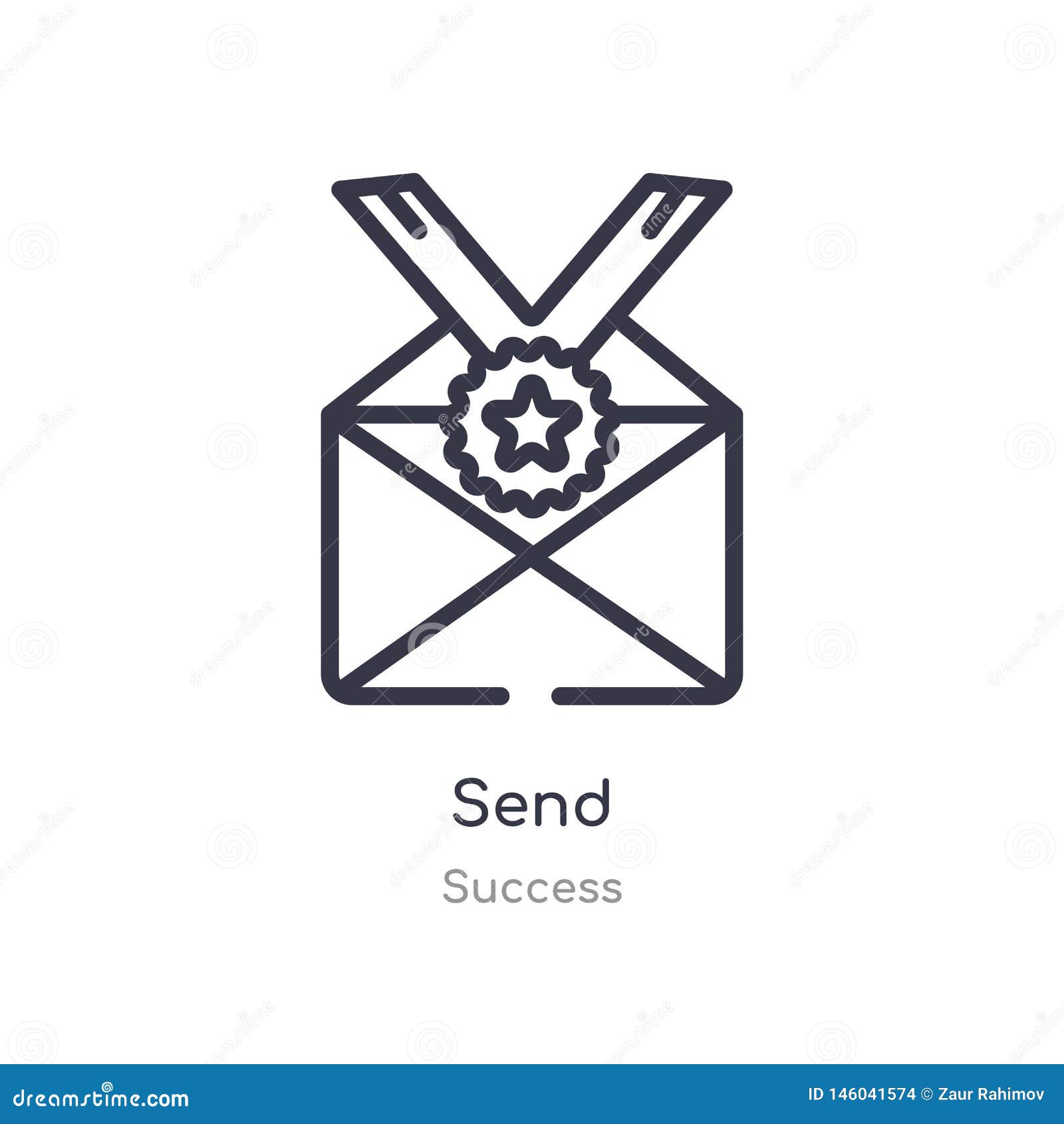 Send Outline Icon. Isolated Line Vector Illustration from Success ...