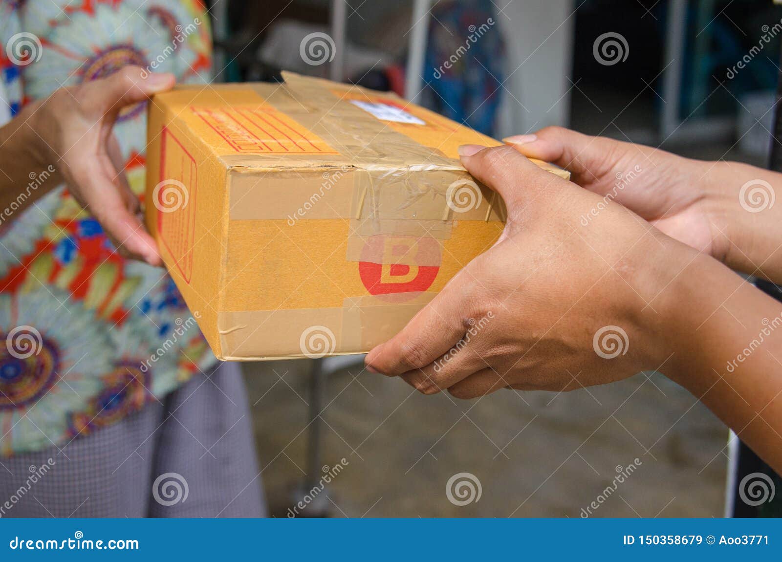 Send a parcel box stock image. Image of deliver, happy - 150358679