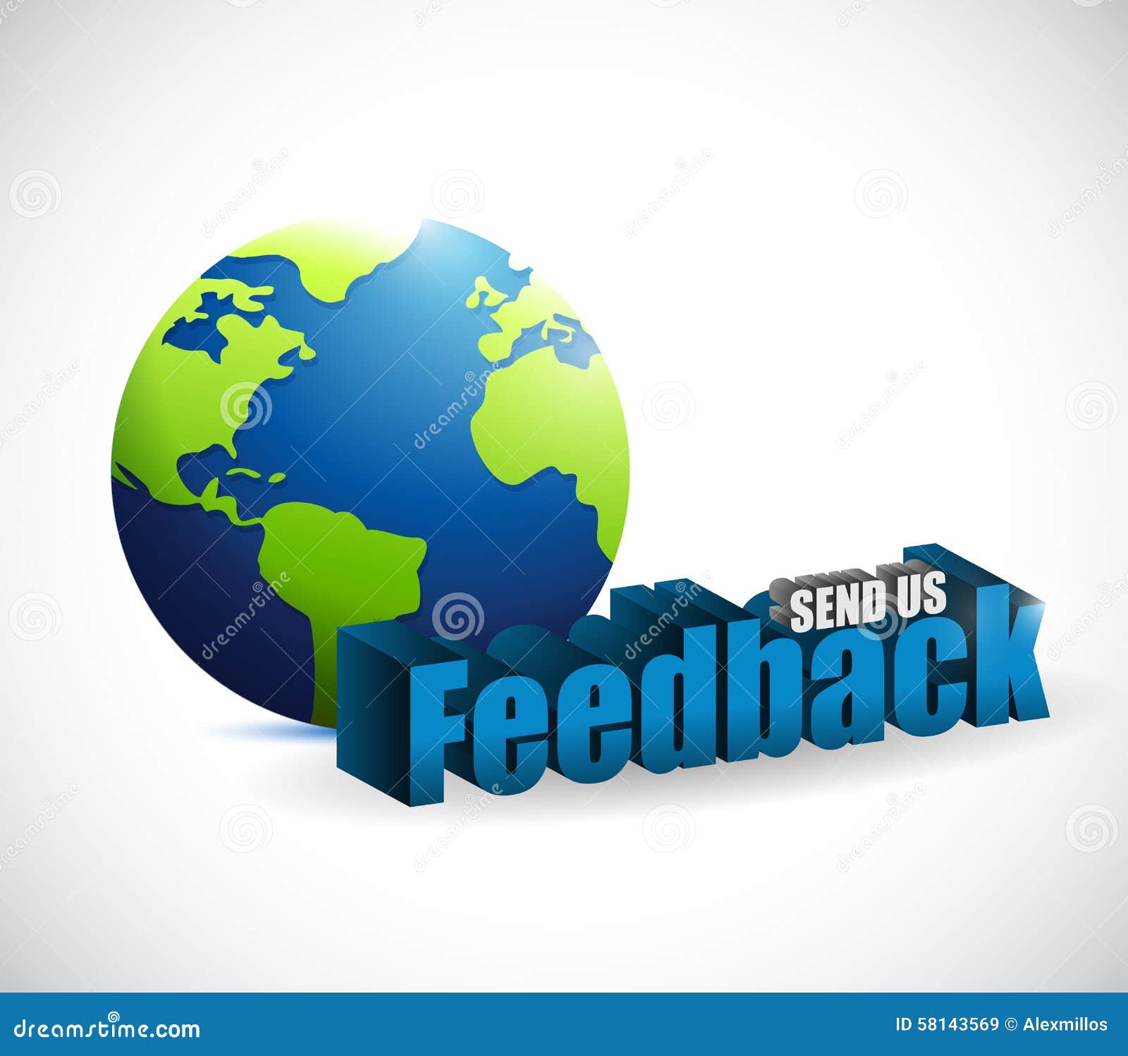 Send Us Feedback Around the Globe Sign Stock Illustration ...