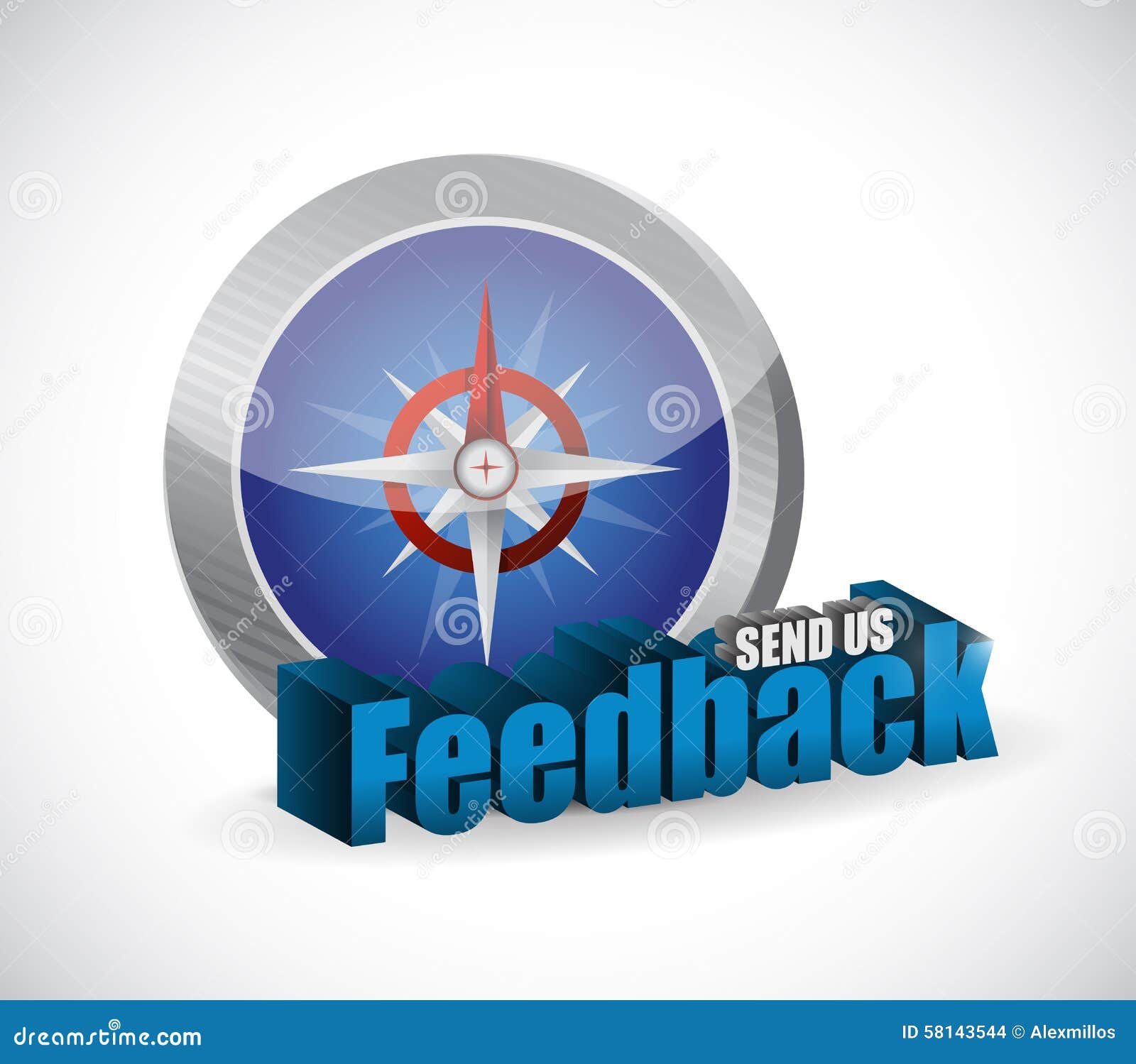 Send Us Feedback Compass Sign Illustration Design Stock Illustration ...