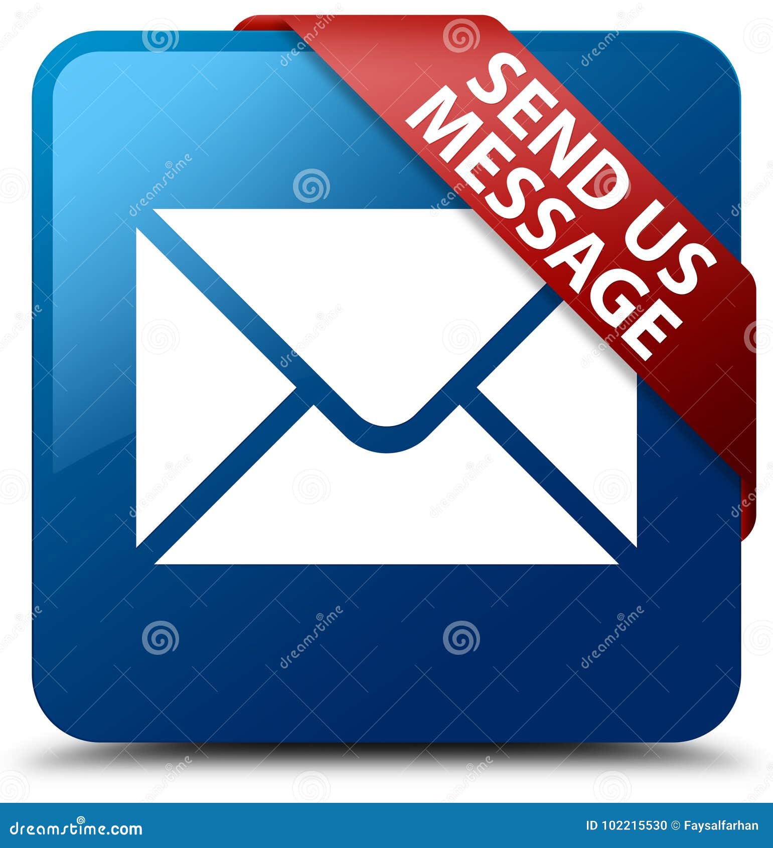 Send Us Message Blue Square Button Red Ribbon in Corner Stock ...