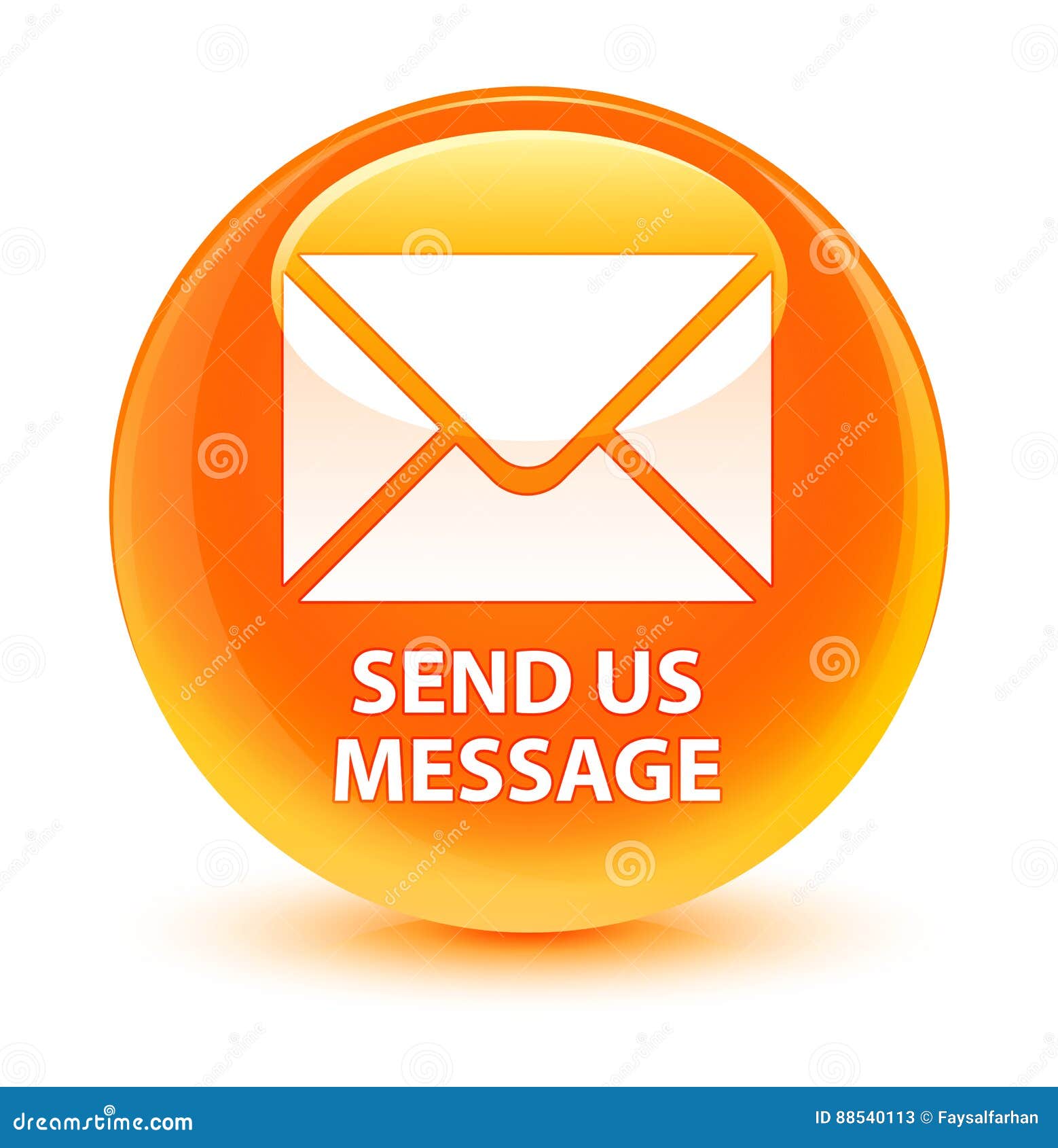Send Us Message Glassy Orange Round Button Stock Illustration ...