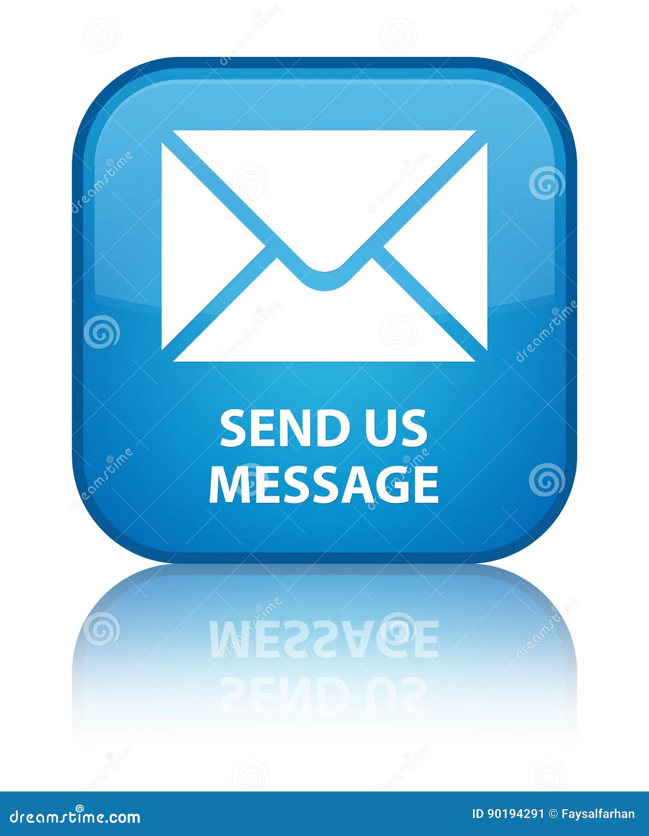Send Us Message Special Cyan Blue Square Button Stock Illustration ...