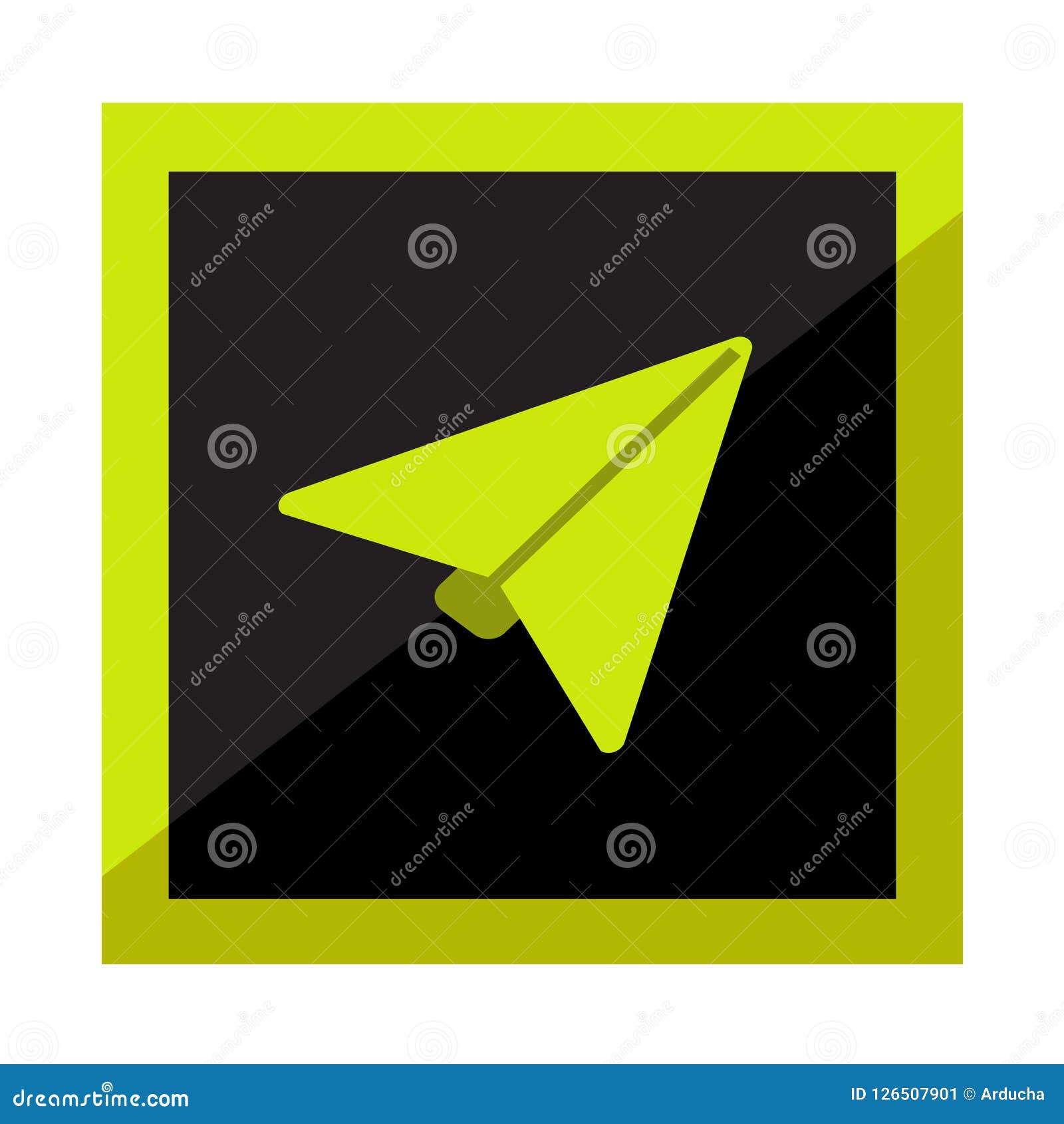 Send yellow button stock vector. Illustration of social - 126507901