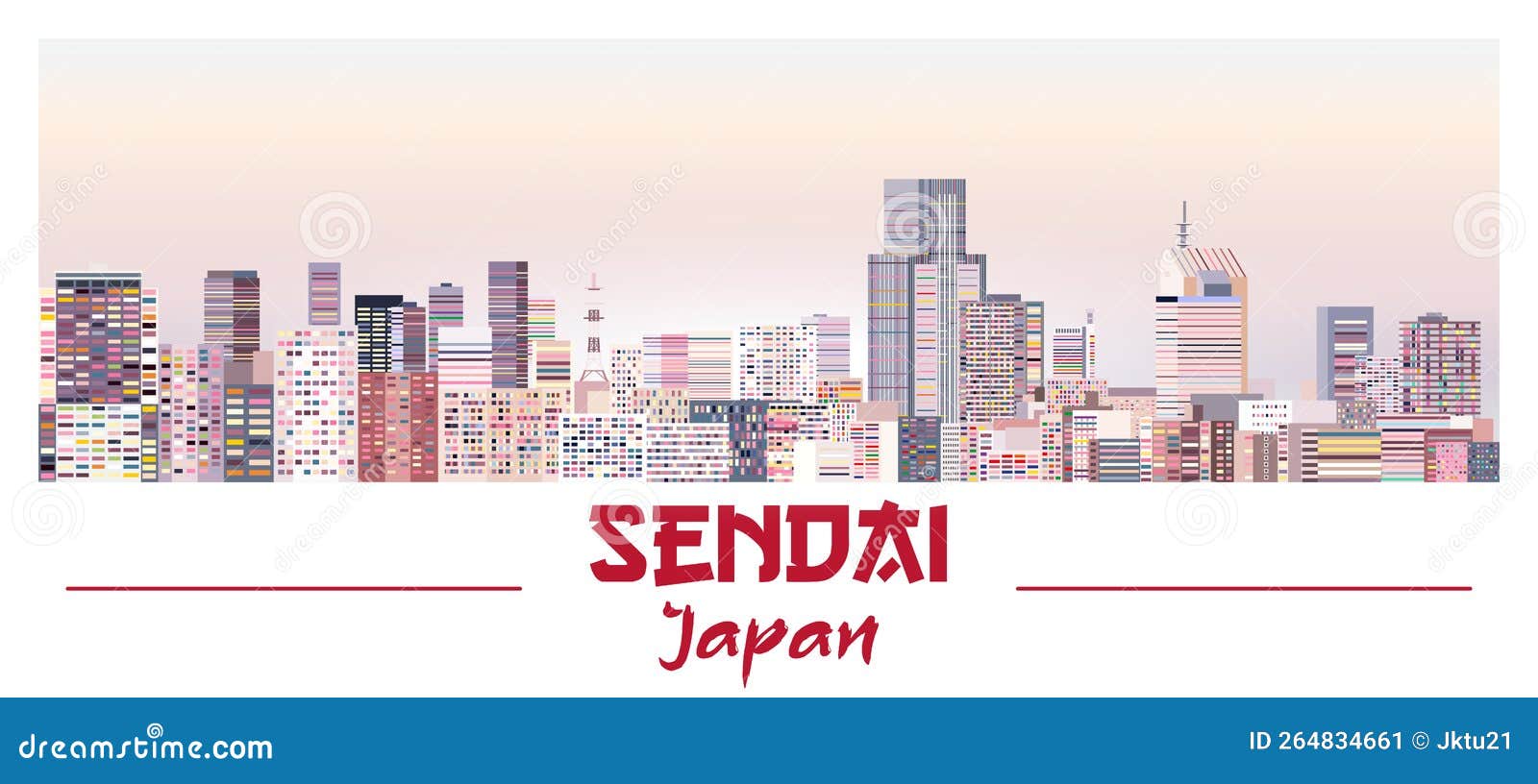 Sendai Map. Detailed Map Of Sendai City Administrative Area. Cityscape ...