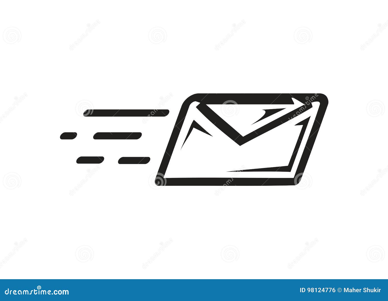 Senden einer E-Mail-Ikone vektor abbildung. Illustration von abbildung ...