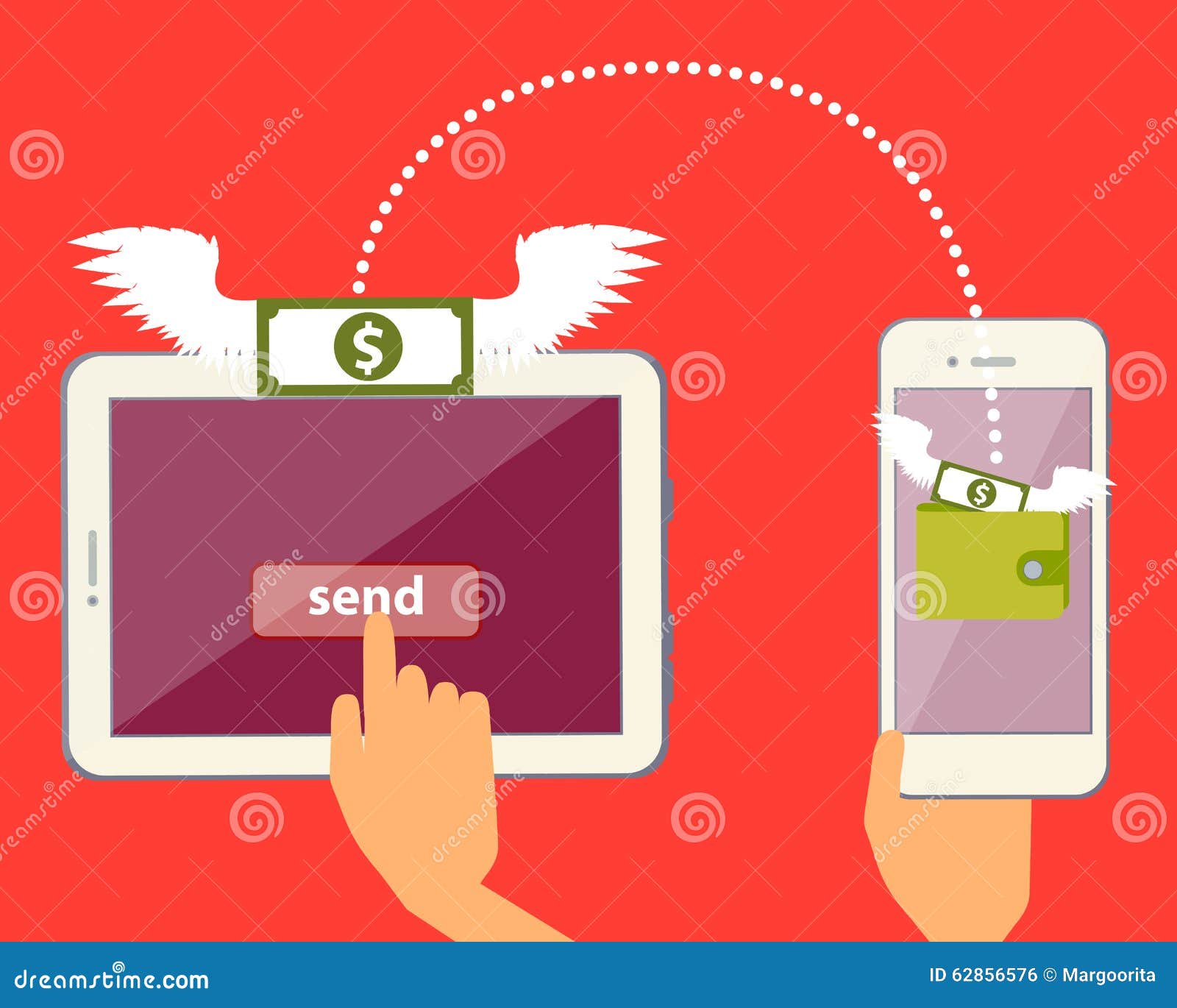 Senden Sie Und Empfangen Sie Geld Vektor Abbildung - Illustration von ...