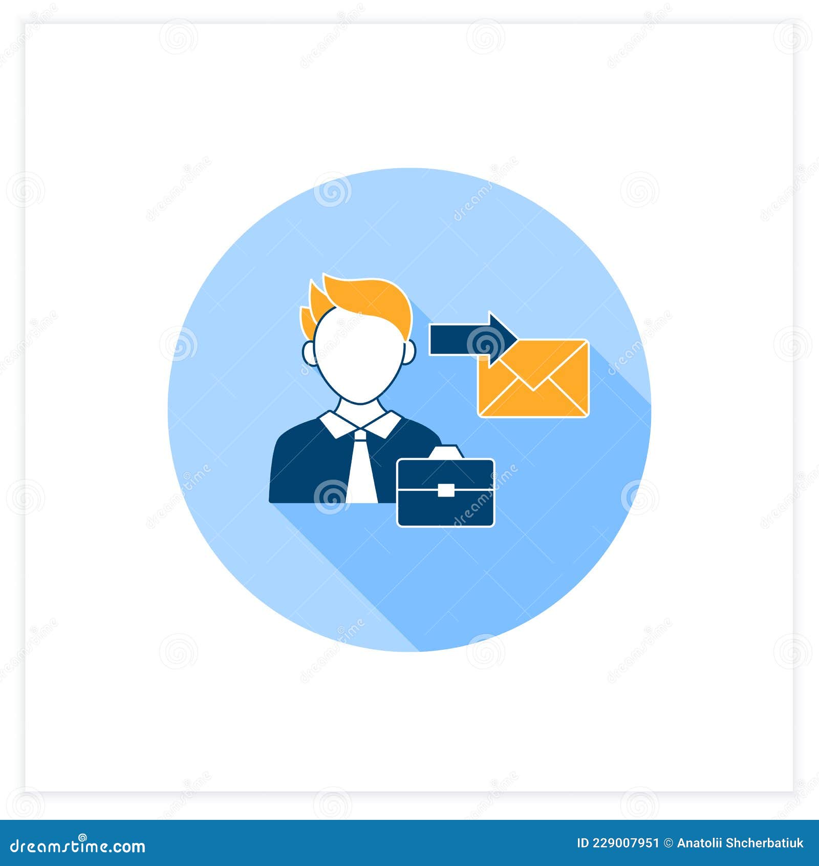 Sender flat icon stock vector. Illustration of student - 229007951