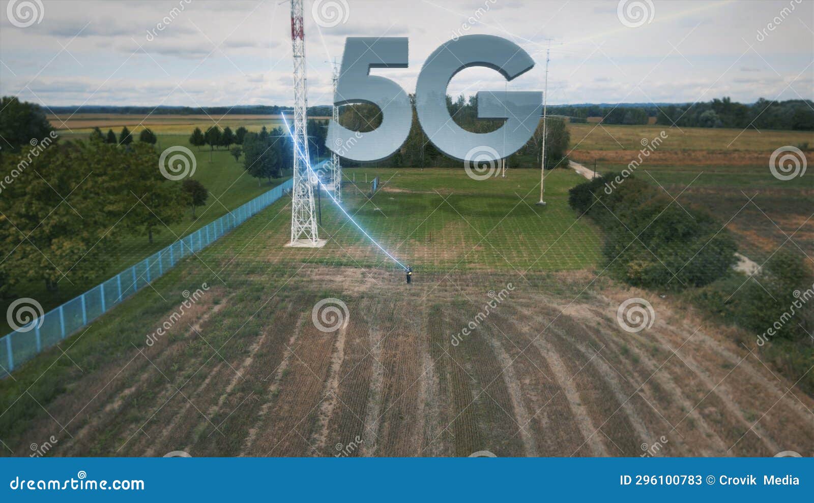 Sending Data through 5G Network and Communication Towers, Animated ...