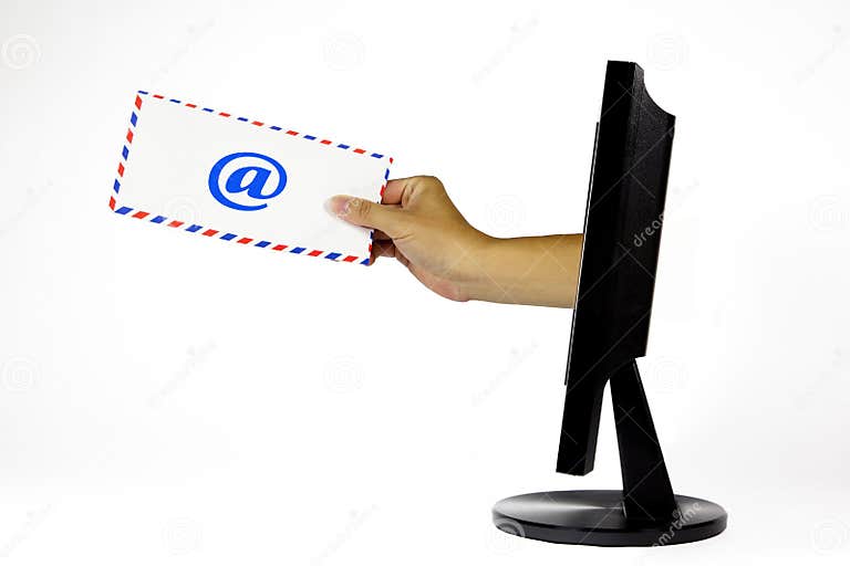 Sending Email from Computer Stock Image - Image of business, envelope ...