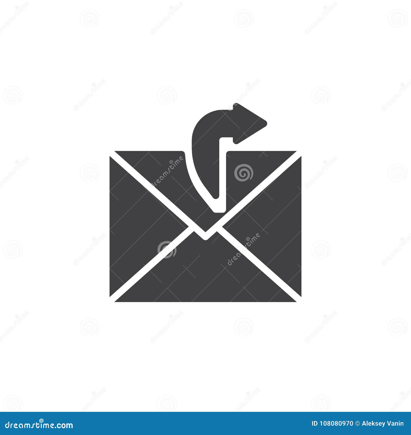 Sending email icon vector stock vector. Illustration of outbox - 108080970