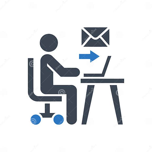 Sending Email Icon stock illustration. Illustration of email - 350117173