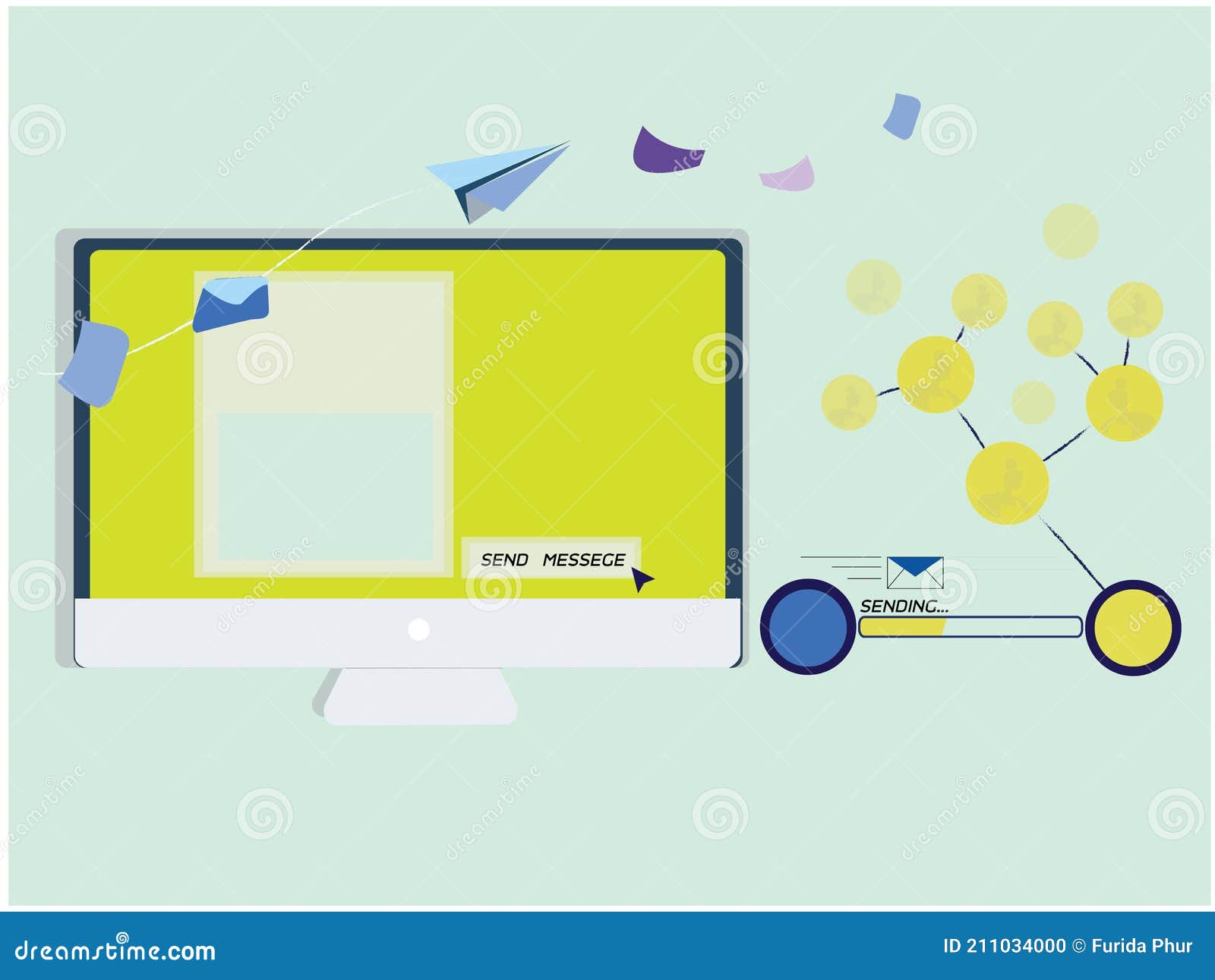 Sending Email Illustration Graphic Character Stock Illustration ...