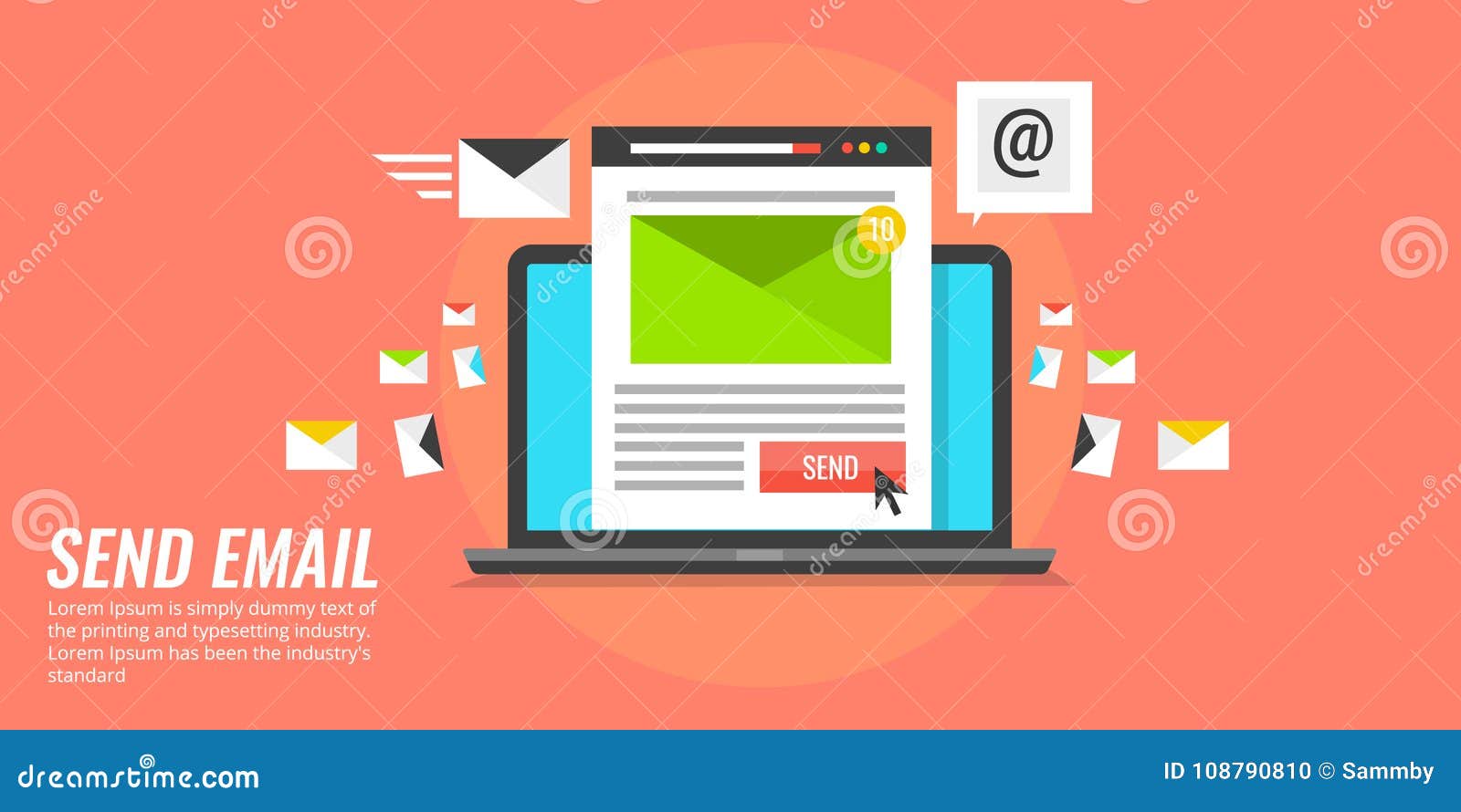 Sending Email Design Stock Illustrations – 3,852 Sending Email Design ...