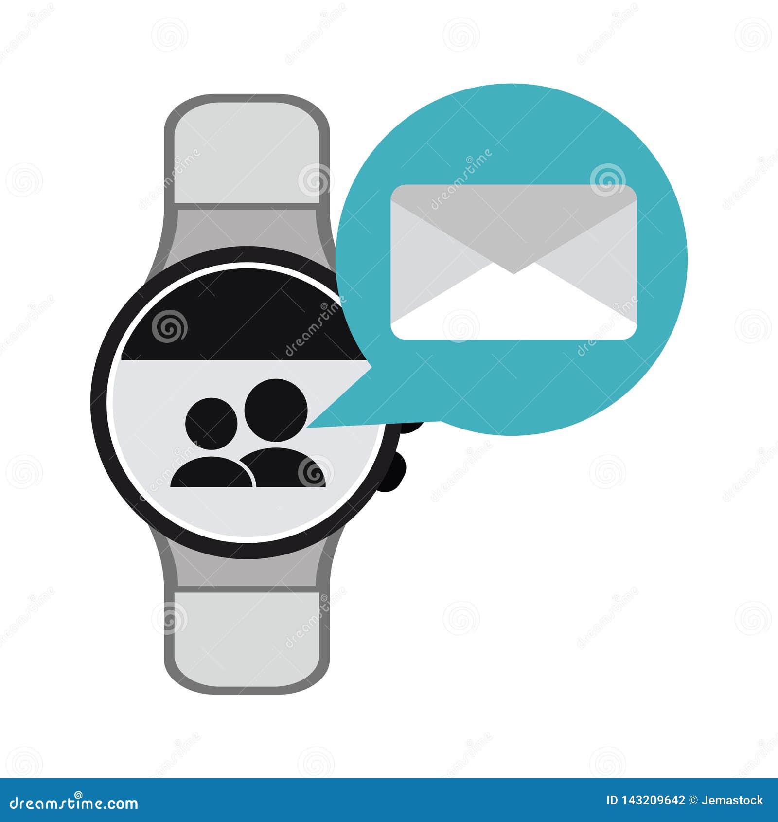 Sending Email from Smartwatch Stock Vector - Illustration of sign, spam ...