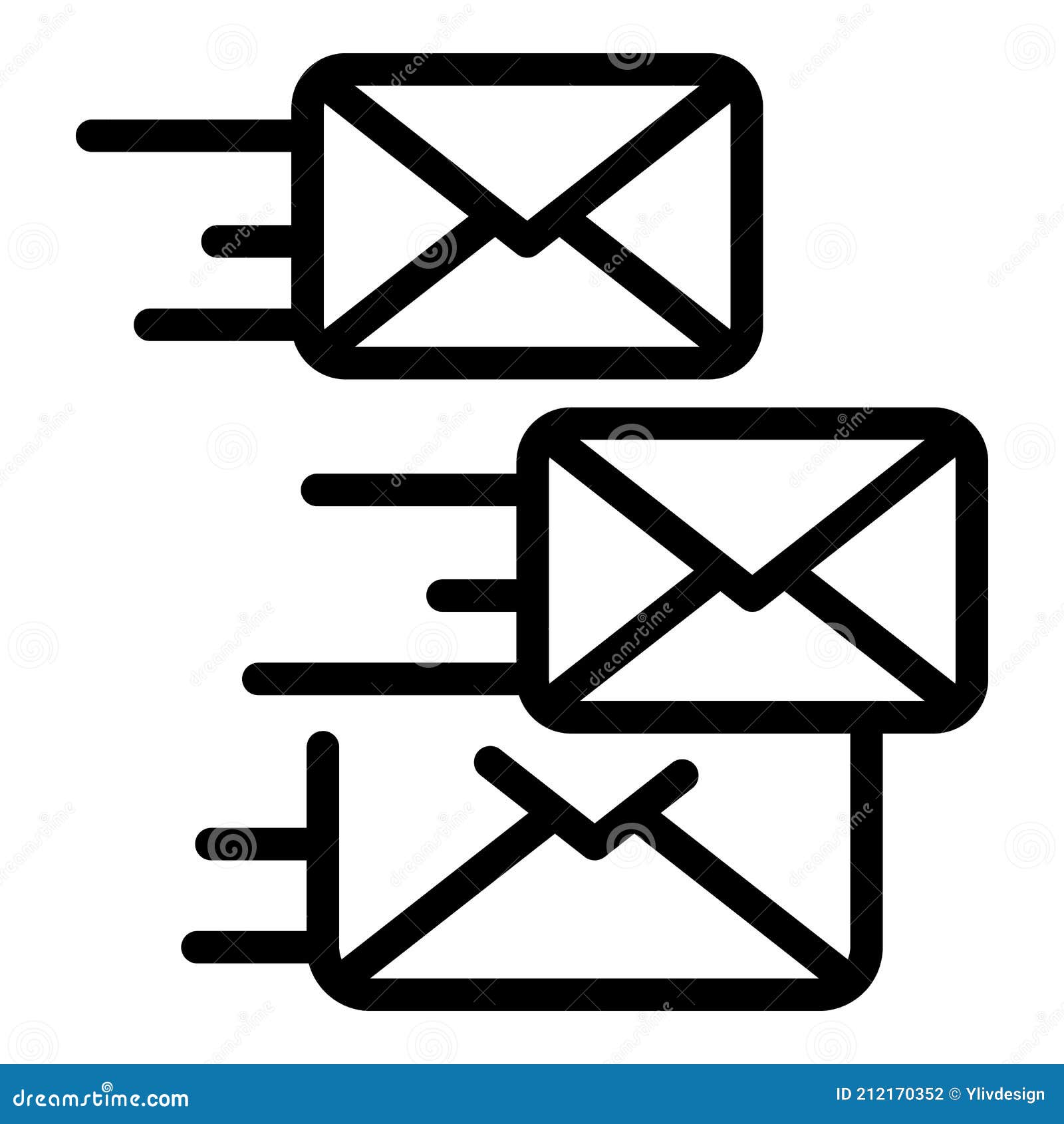 Sending Emails Icon, Outline Style Stock Vector - Illustration of ...