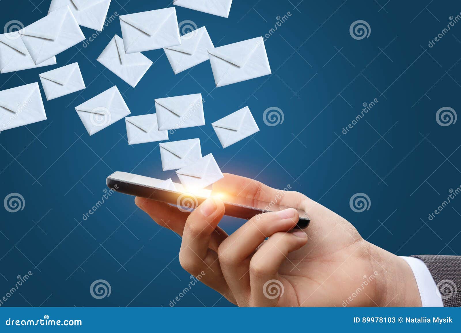 Sending Emails Via Mobile Phone. Stock Image - Image of choice ...