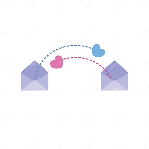 Sending hearts via e-mail stock vector. Illustration of profile - 116180233