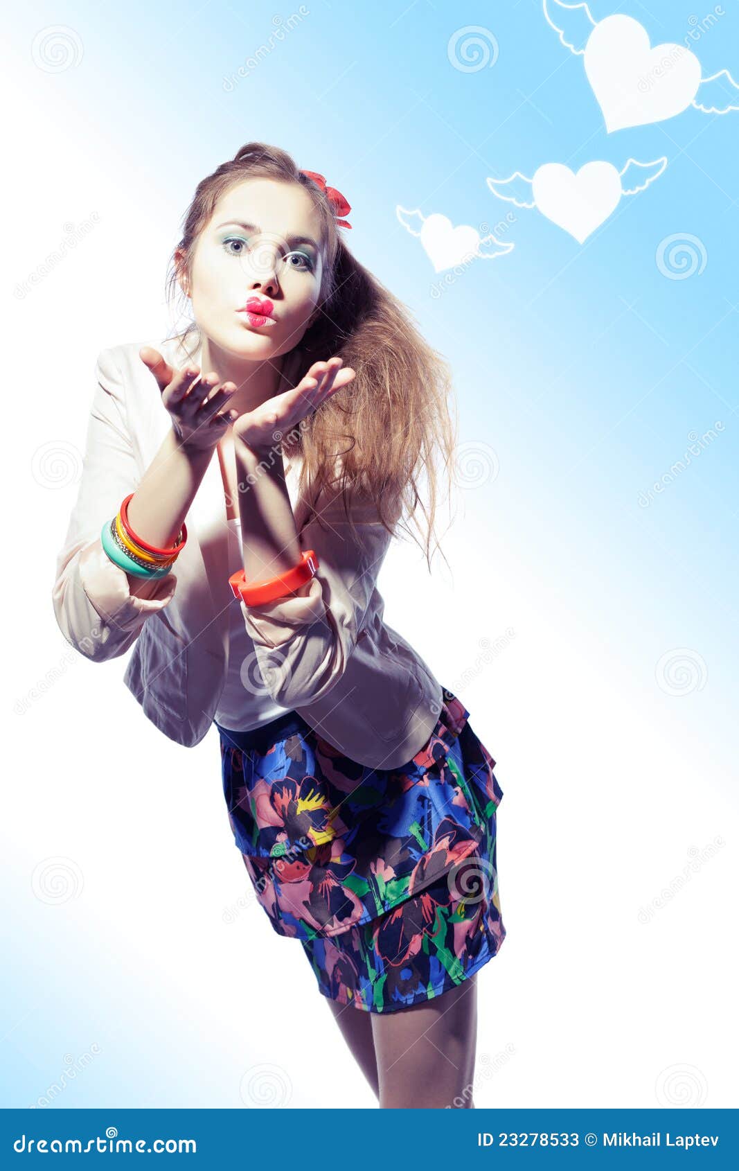 Sending a kiss stock image. Image of person, beauty, kissing - 23278533