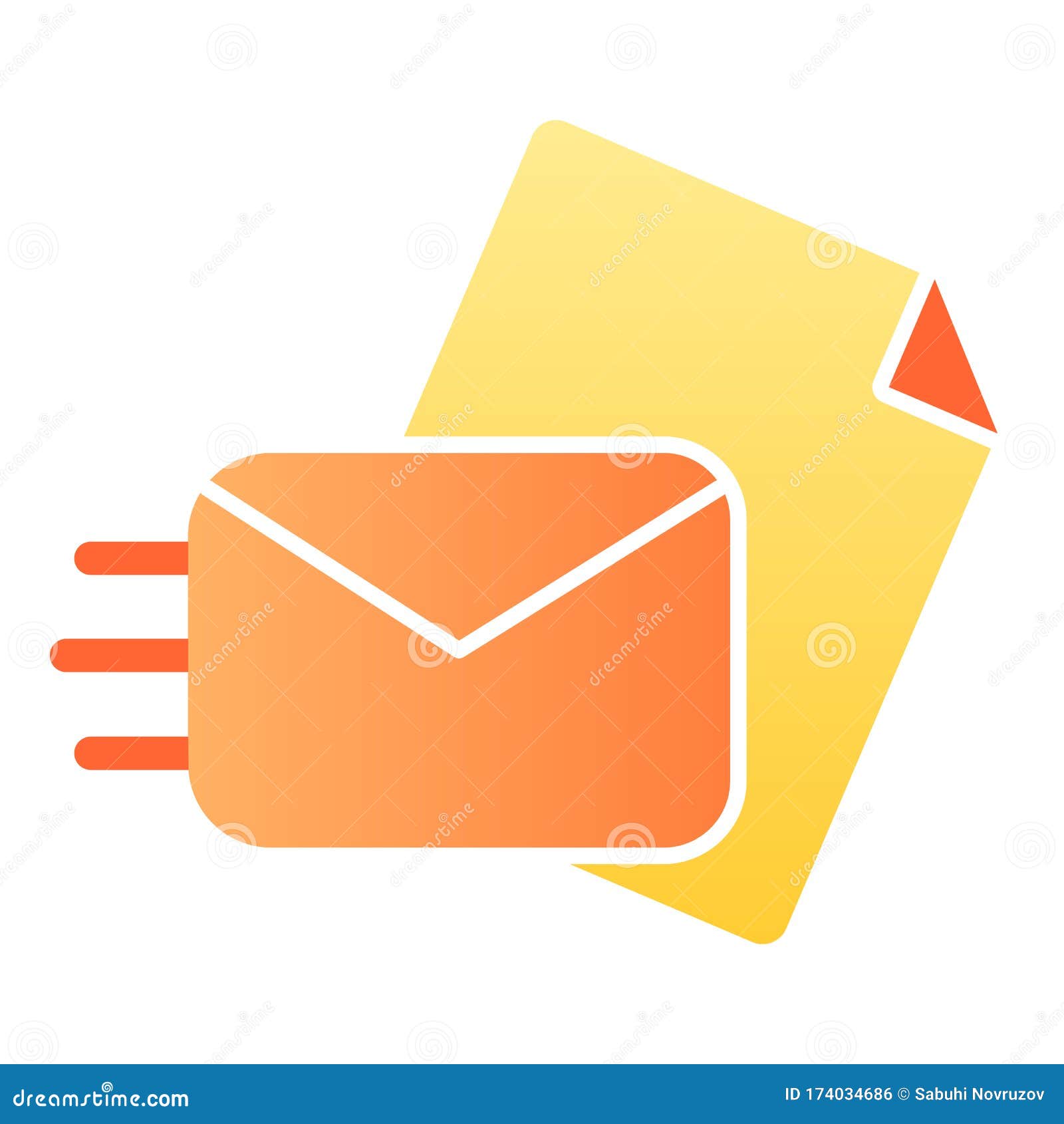 Sending Mail Flat Icon. Sending a Letter Vector Illustration Isolated ...