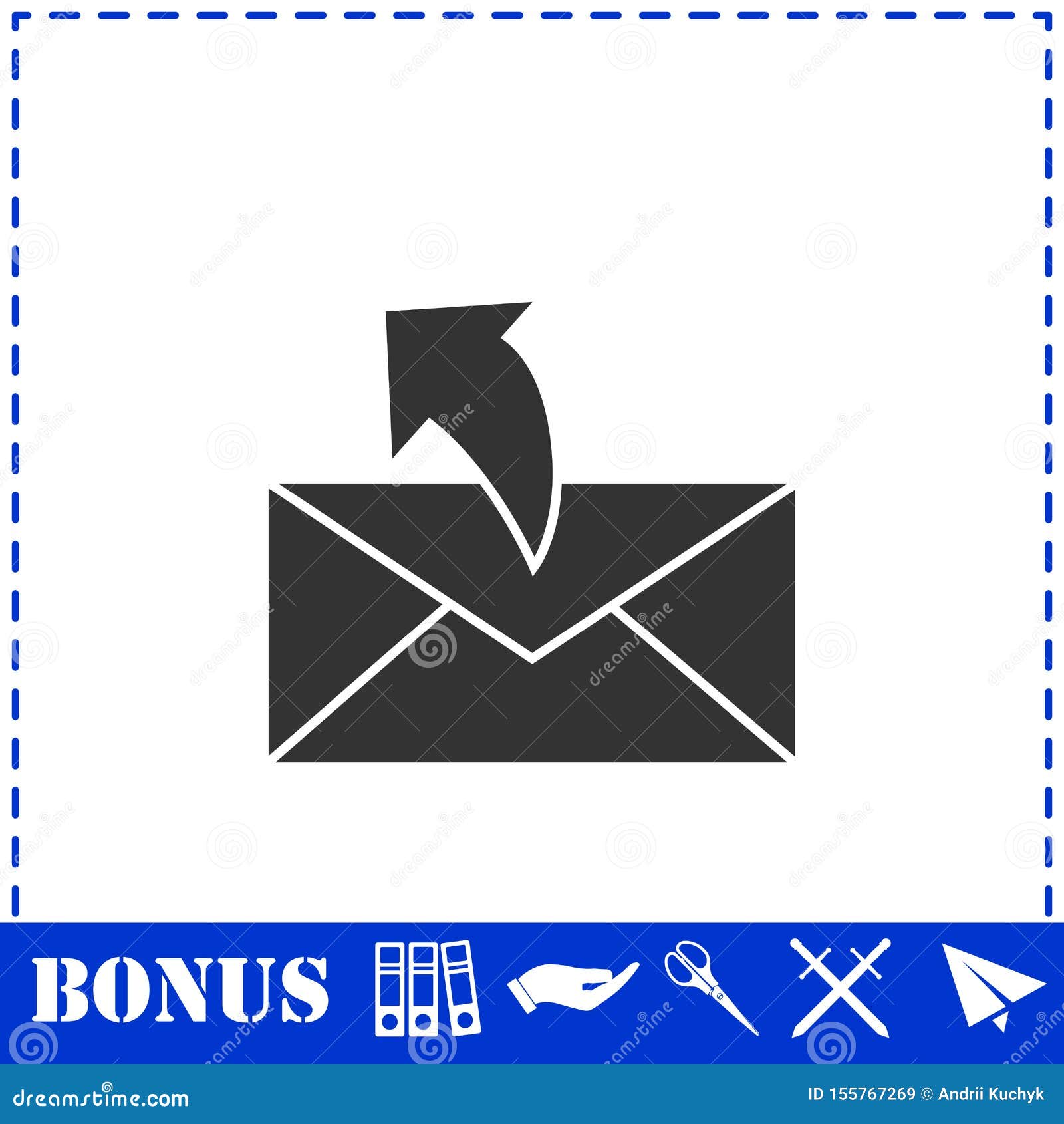 Sending mail icon flat stock vector. Illustration of communication ...