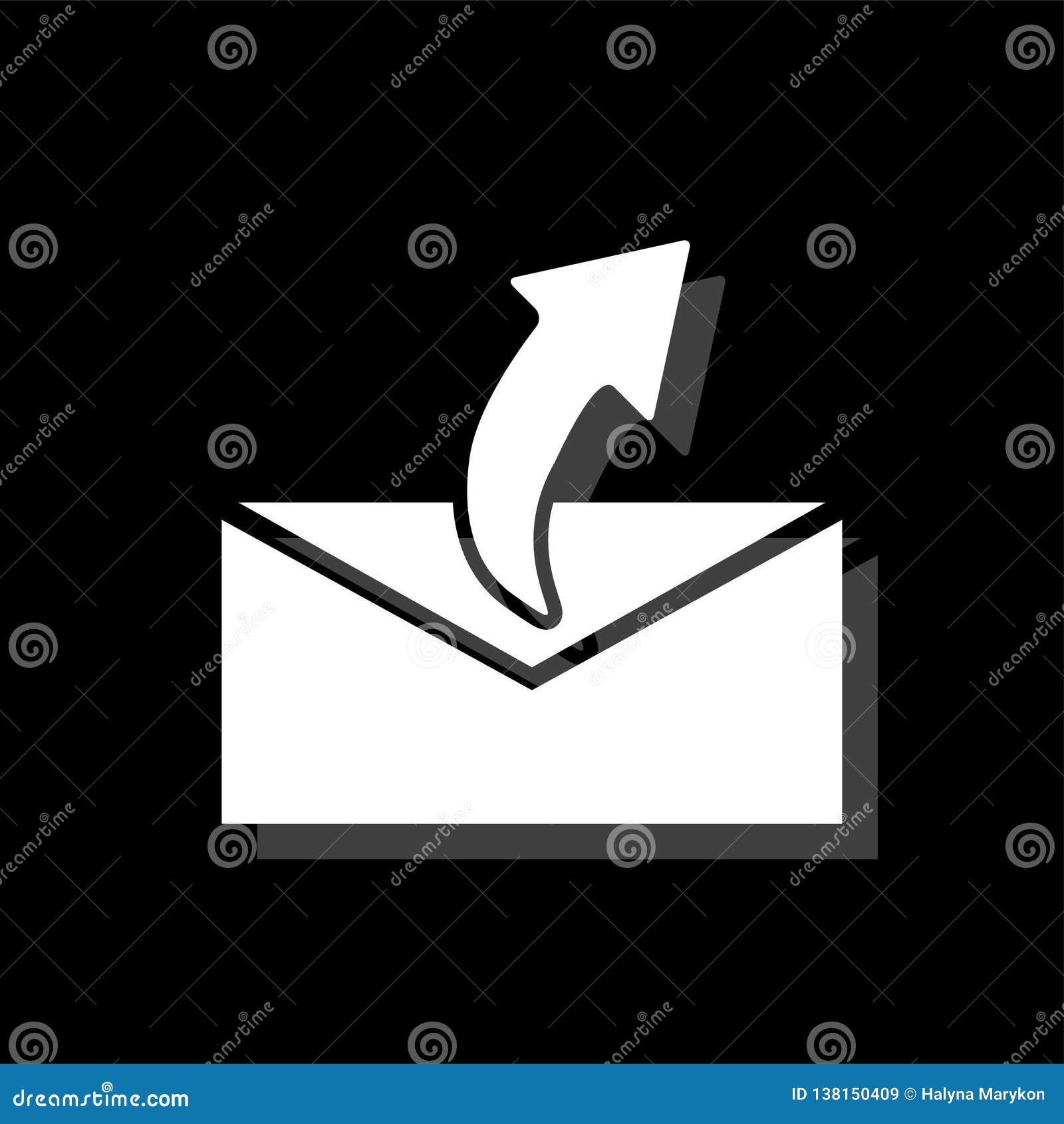 Sending mail icon flat stock illustration. Illustration of receive ...