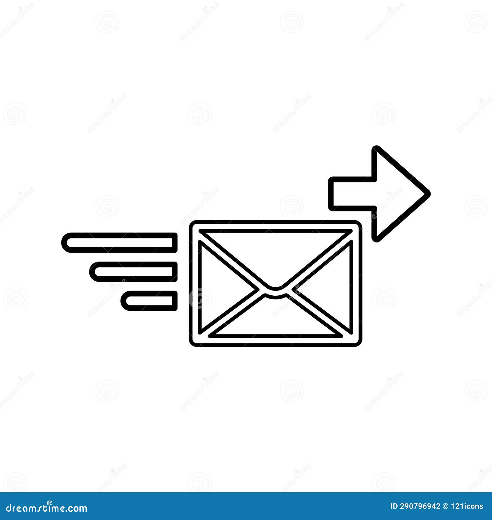 Sending Mail Icon. Line, Outline Design Stock Illustration ...