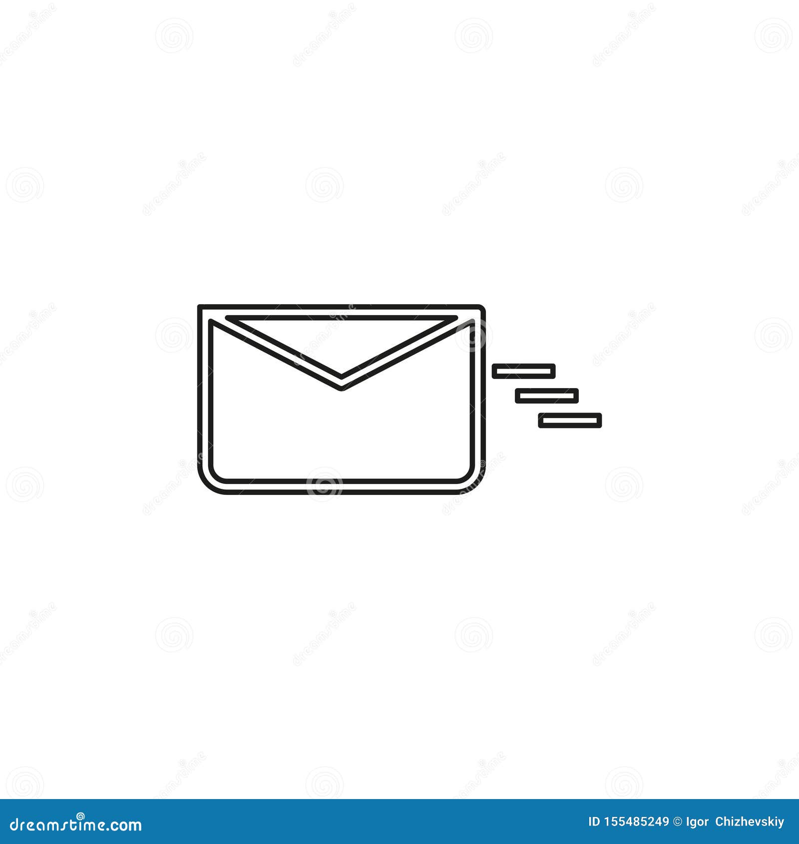 Sending Mail or Message Icon, Envelope Stock Vector - Illustration of ...
