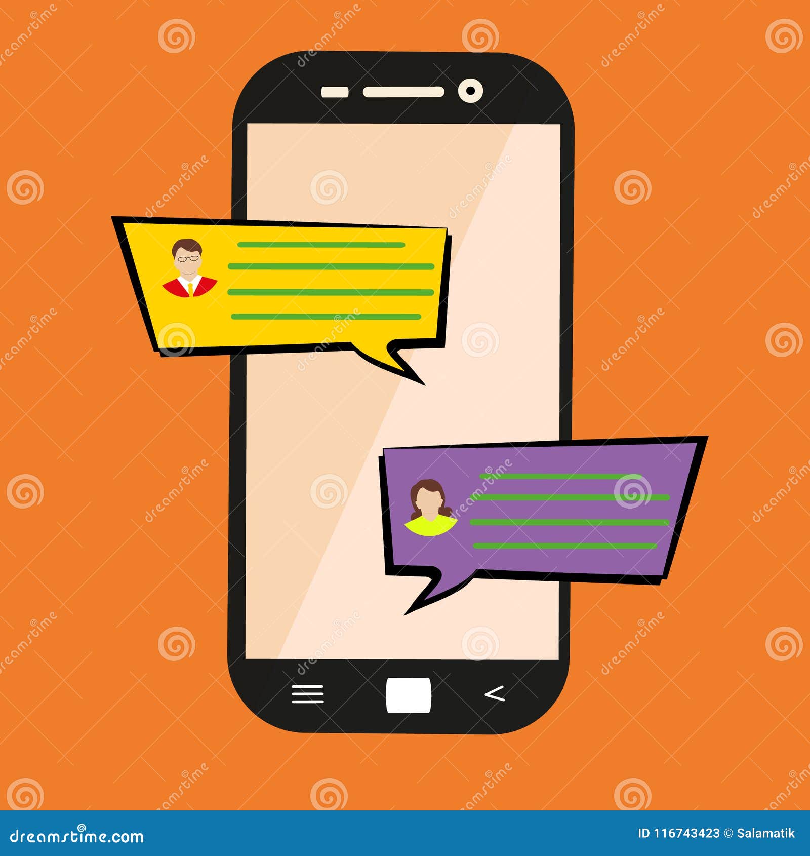 Sending Message. Concept of a Mobile Chat or Conversation of People Via ... Sending Message. Concept of a Mobile Chat or Conversation of People Via ...