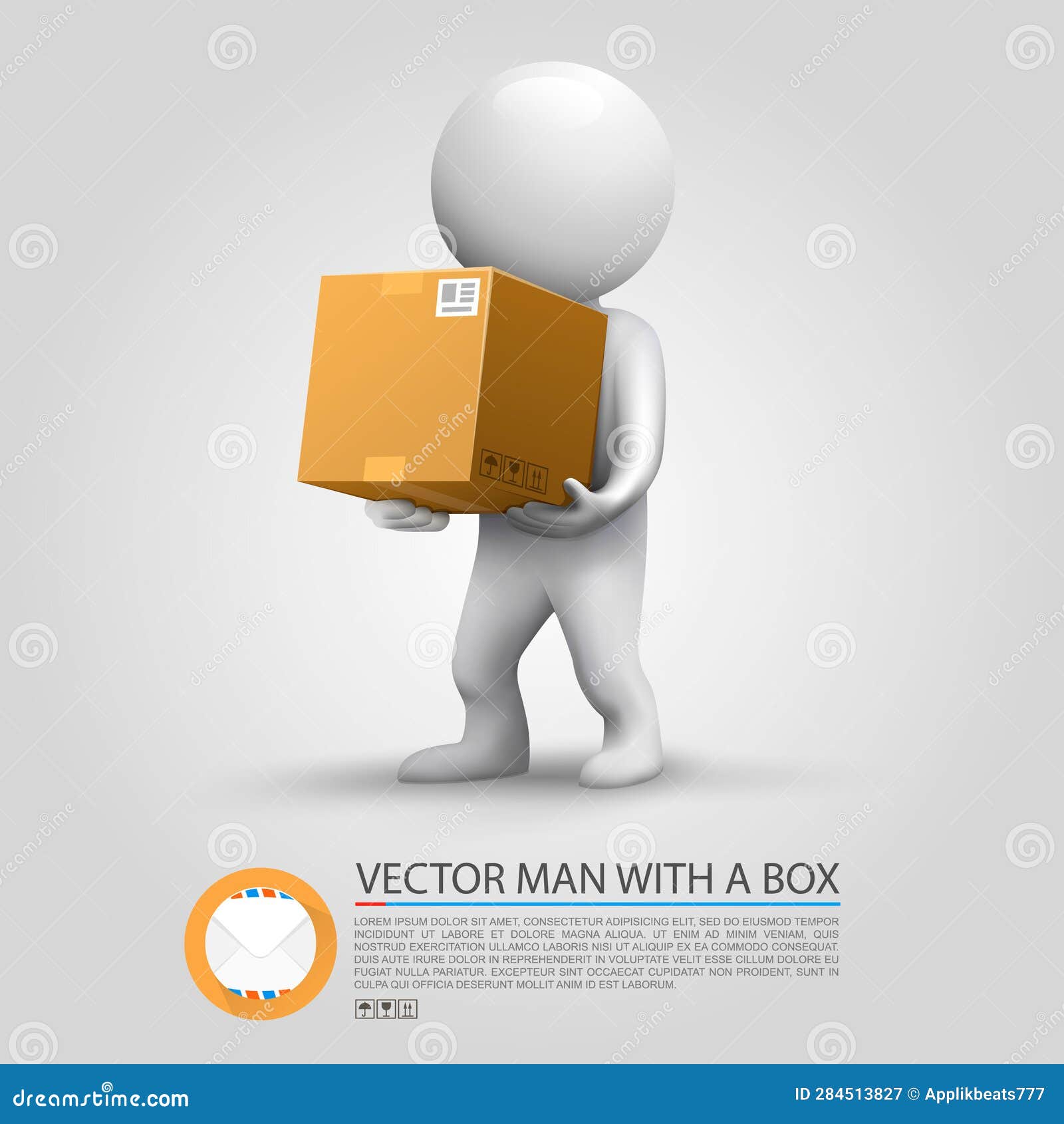 Sending a Parcel. Man Holding a Parcel Stock Vector - Illustration of ...
