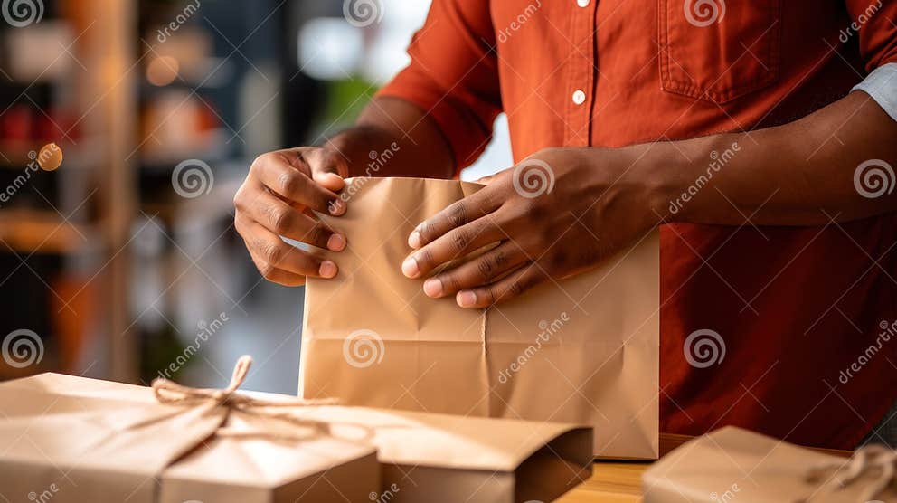 Sending a Parcel in a Paper Envelope Generative Ai Stock Illustration ...