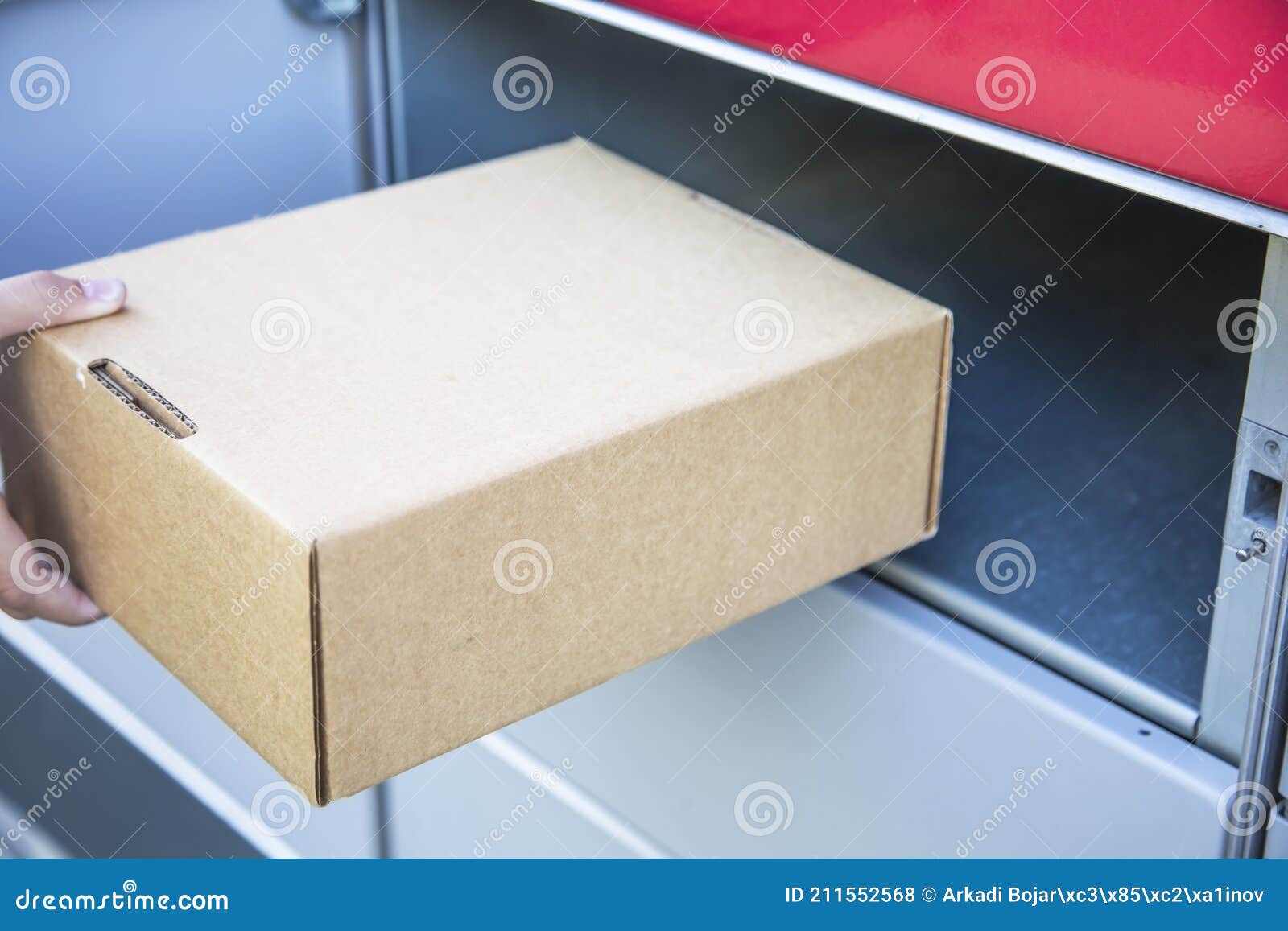 Sending a Parcel with Self-service Post Automat Stock Photo - Image of ...