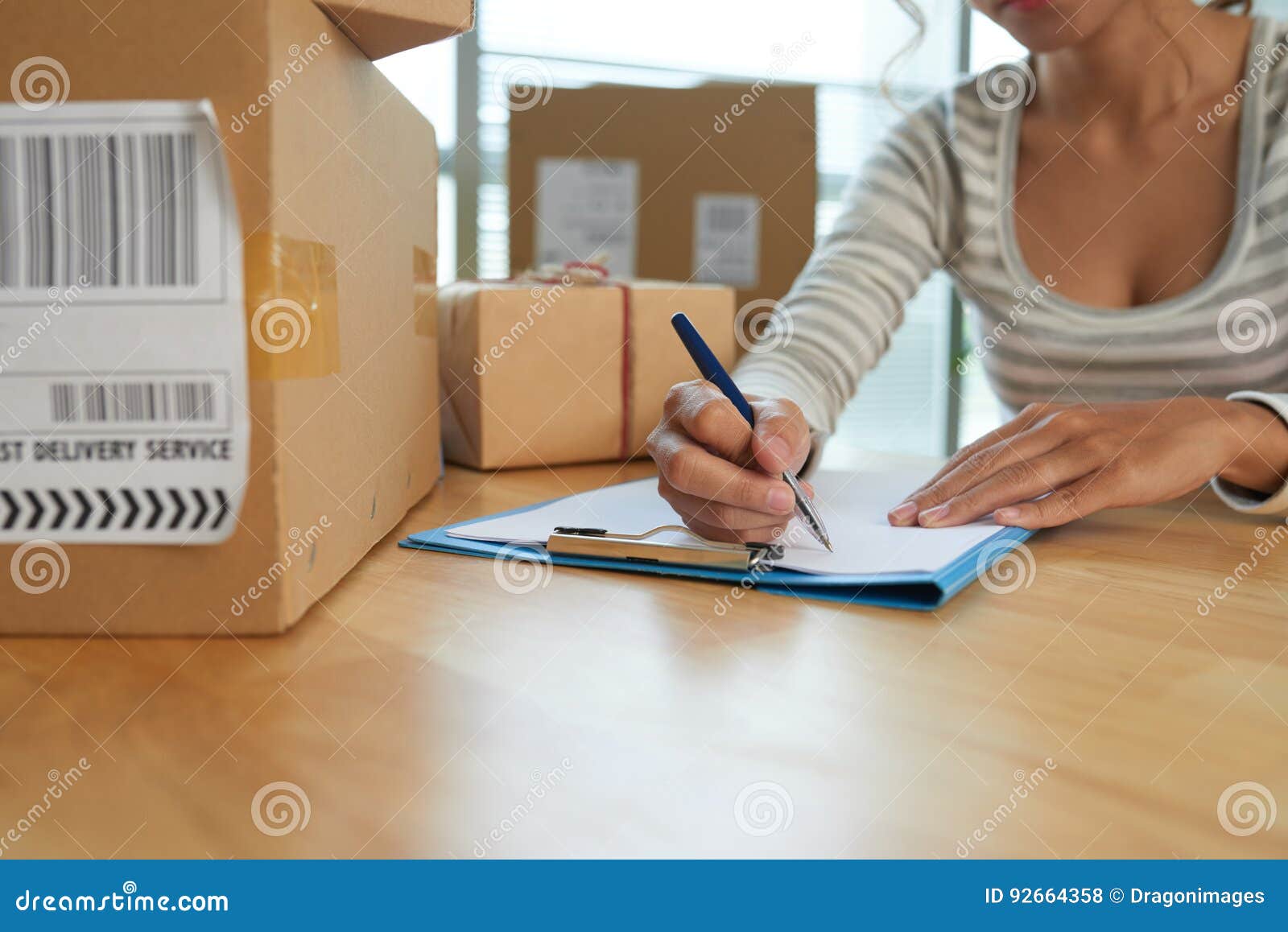Sending parcels stock photo. Image of service, writing - 92664358
