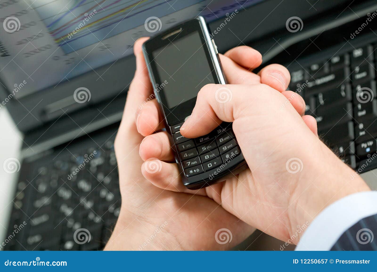 Sending phone message stock image. Image of device, focus - 12250657