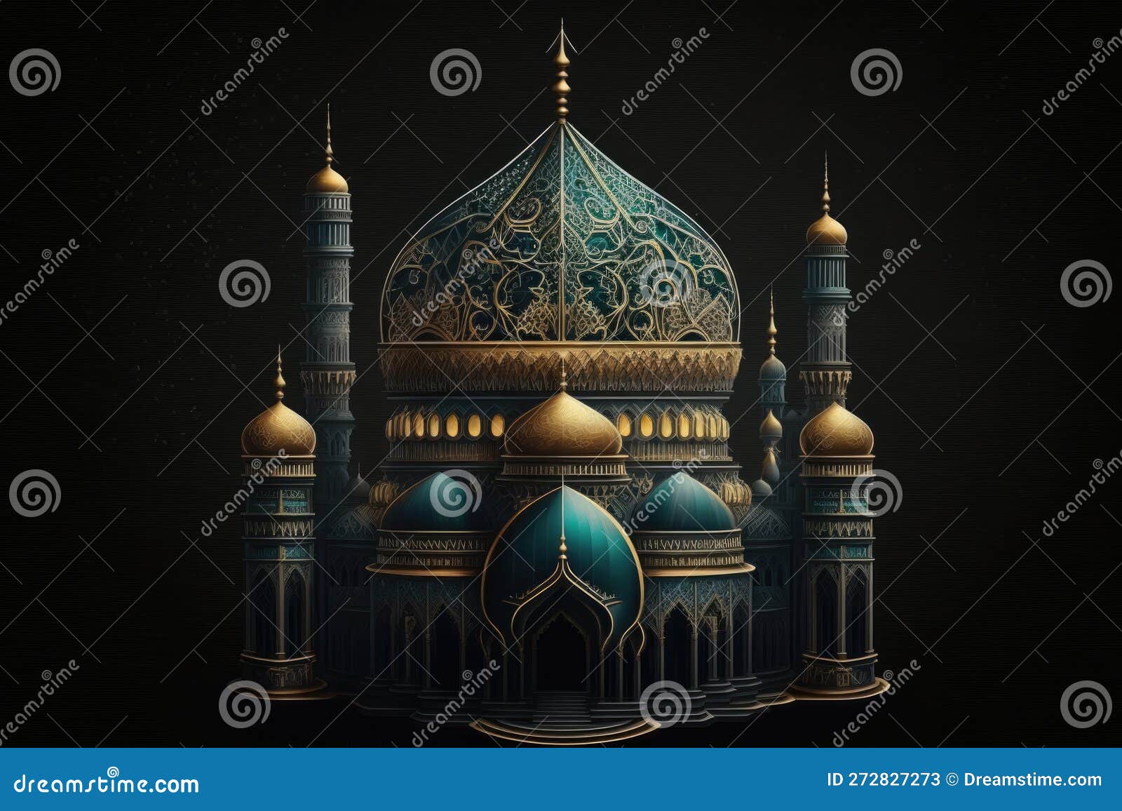Sending Ramadan Blessings from a Mosque Stock Illustration ...