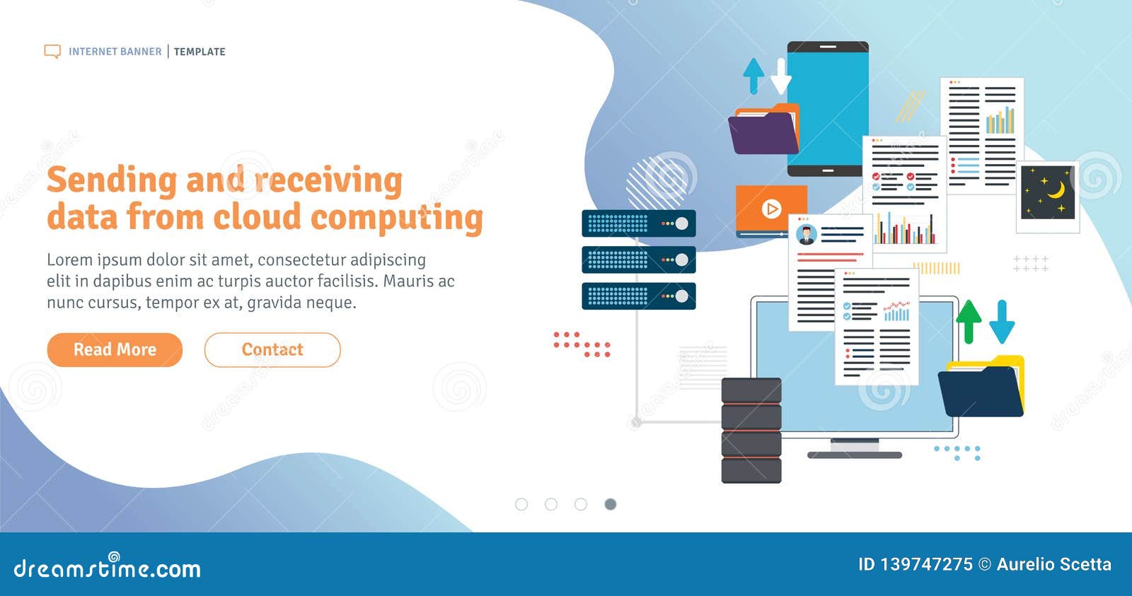 Sending and Receiving Data from Cloud Computing Stock Vector ...