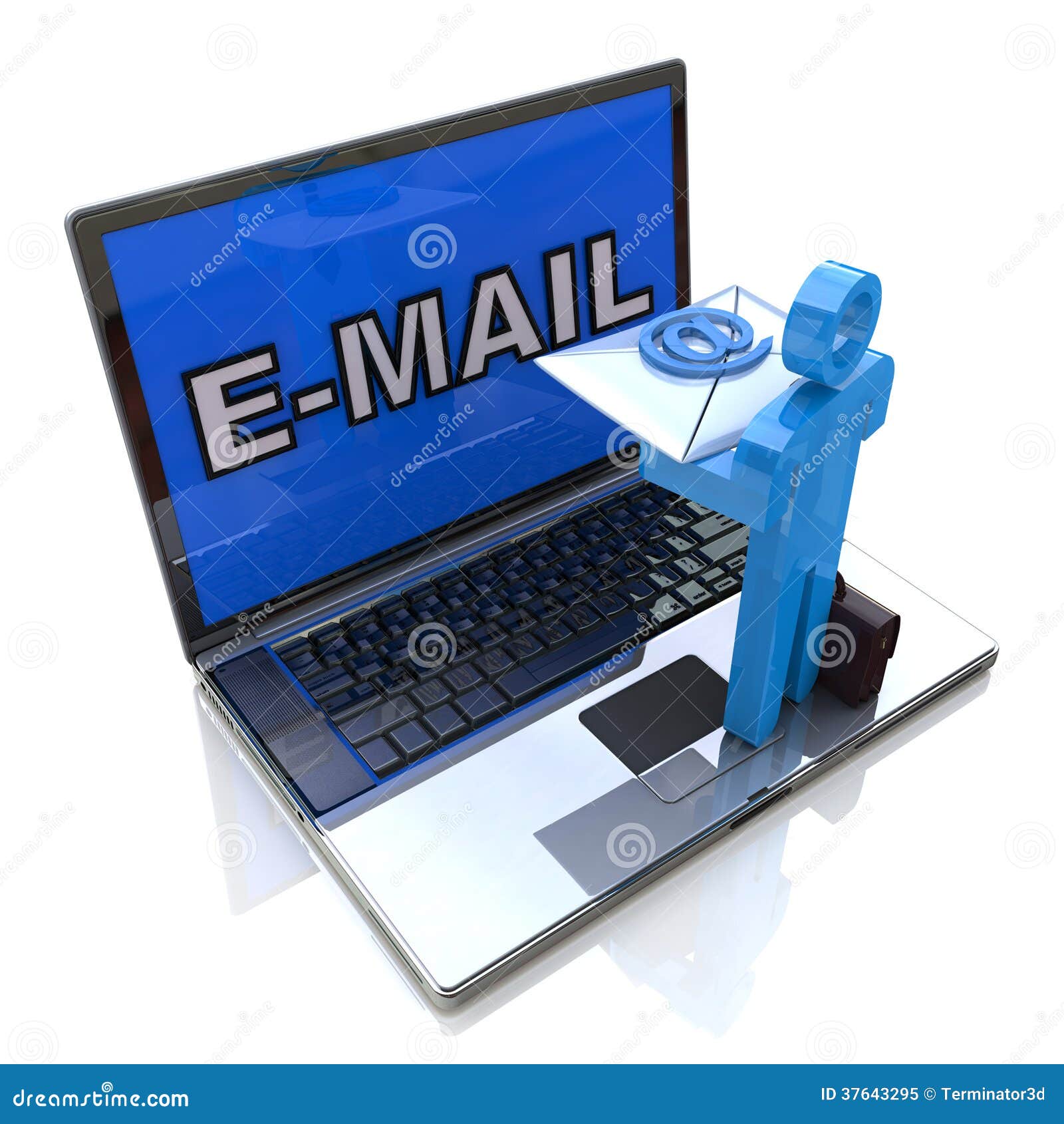 Sending Receiving E-Mail through Laptop Stock Illustration ...