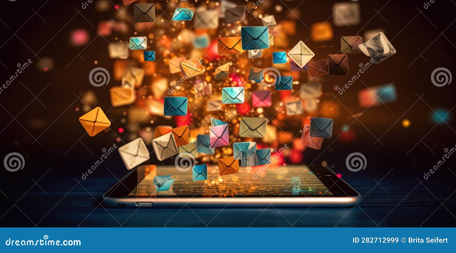 Sending and Receiving Emails. Concept Modern Communication Stock ...