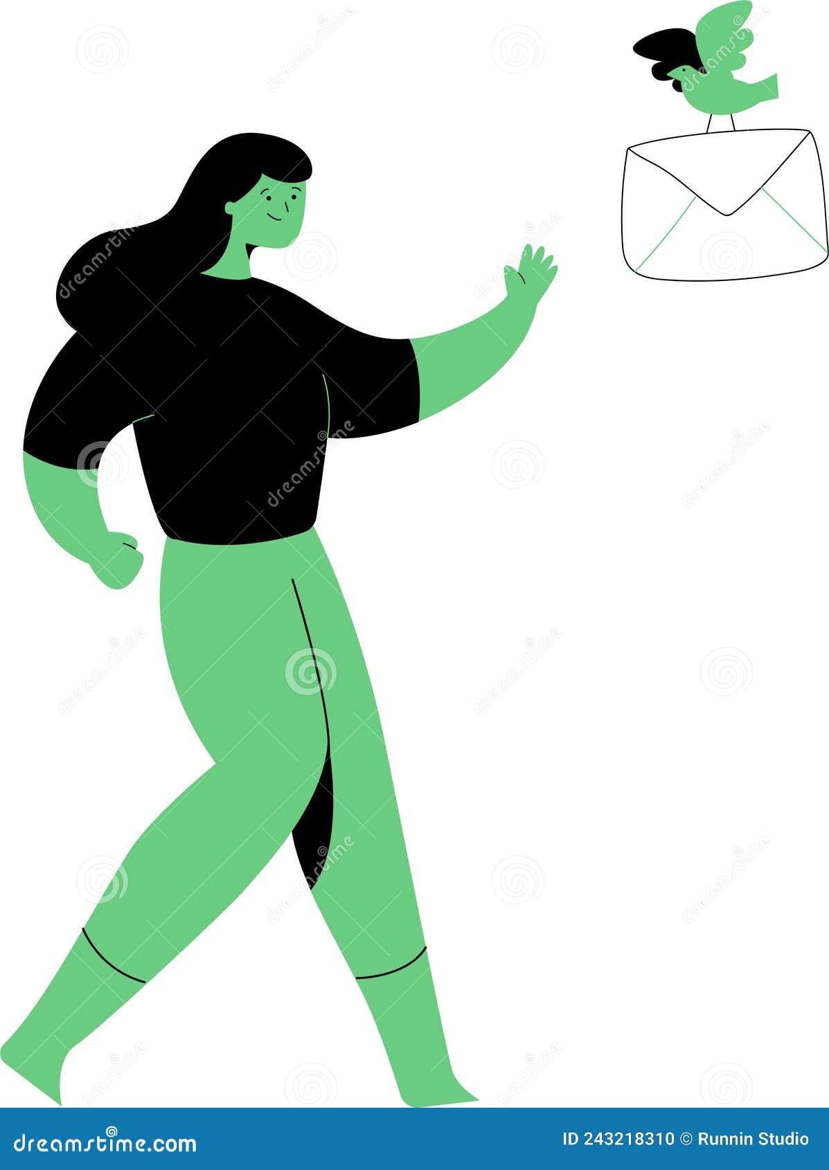 Sending and Receiving Mail Messages Stock Vector - Illustration of ...